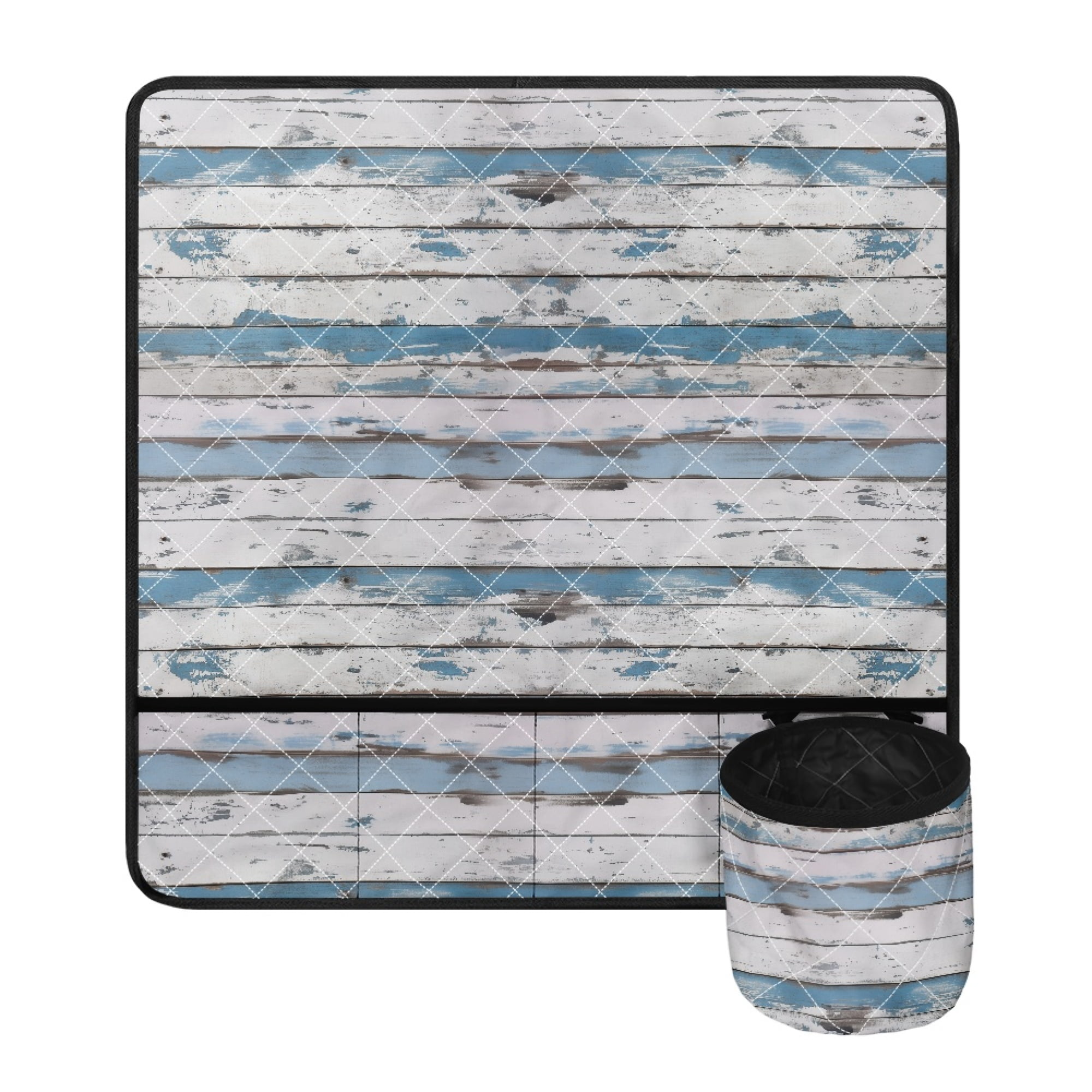 SEANATIVE Wood Print Sewing Machine Pad Organizer with Small Cylinder ...