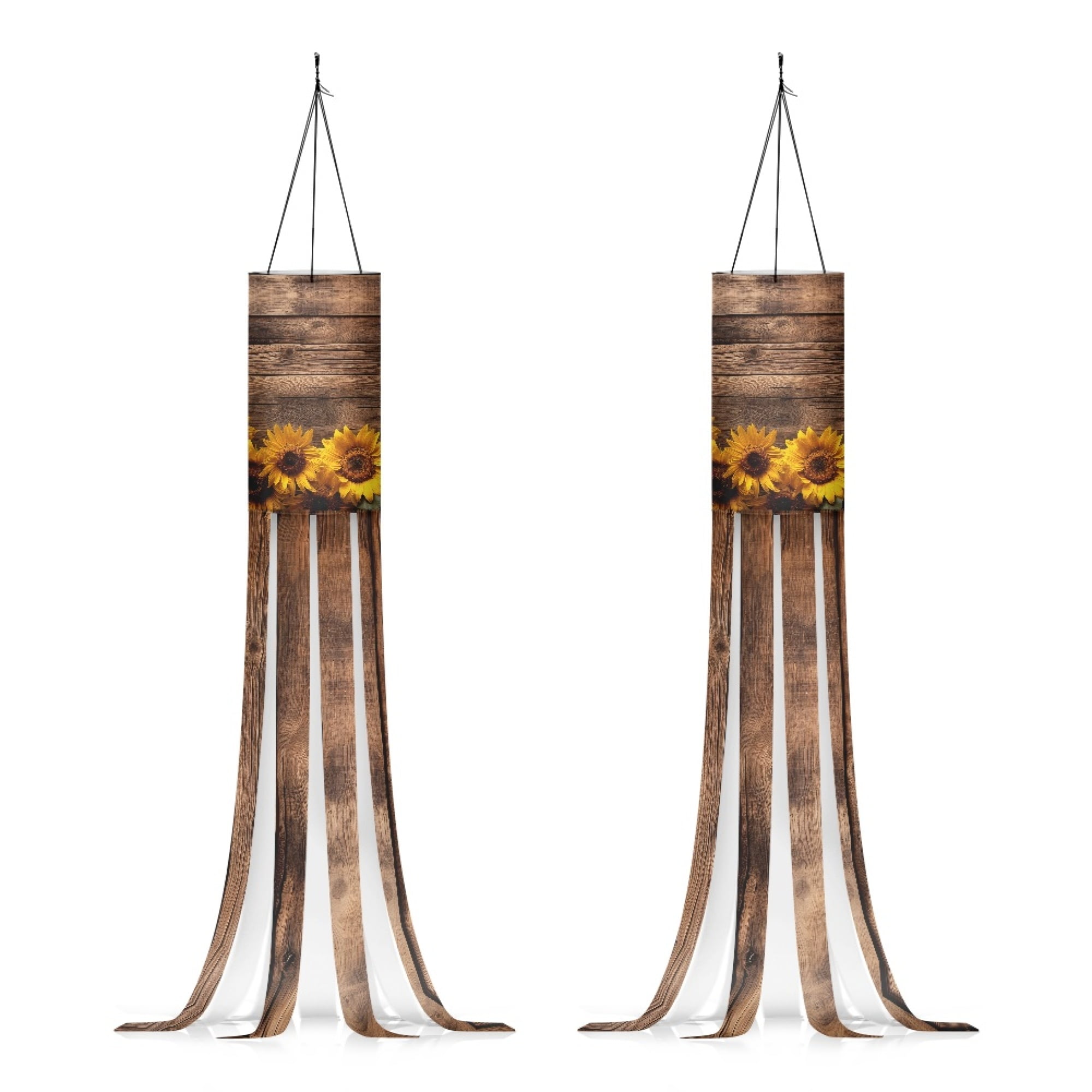 SEANATIVE Wood Sunflower Windsock Outdoor Hanging Windsock Outdoor ...