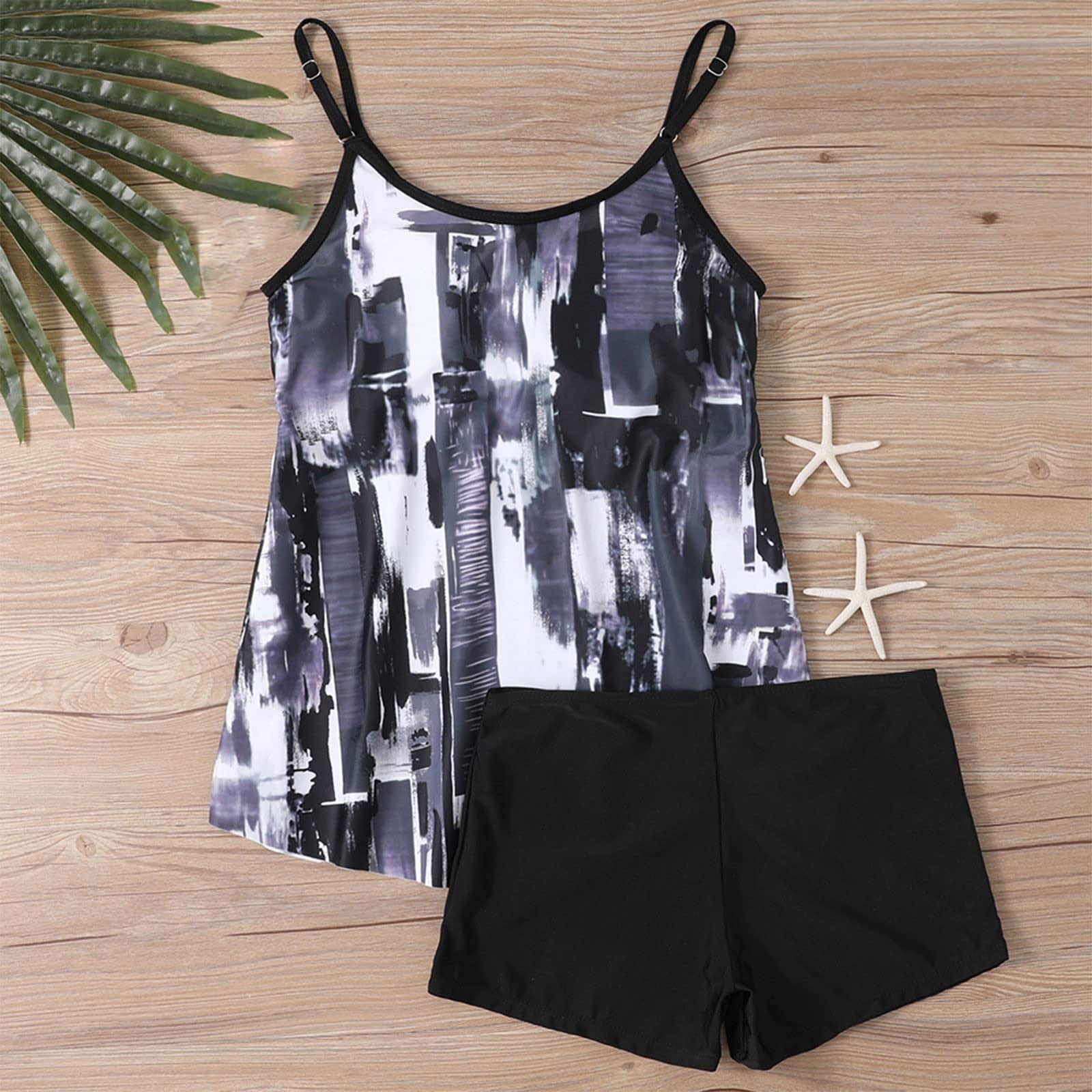 SEAOPEN Plus Tankini for Women 2 Piece Bathing Suits with Shorts ...