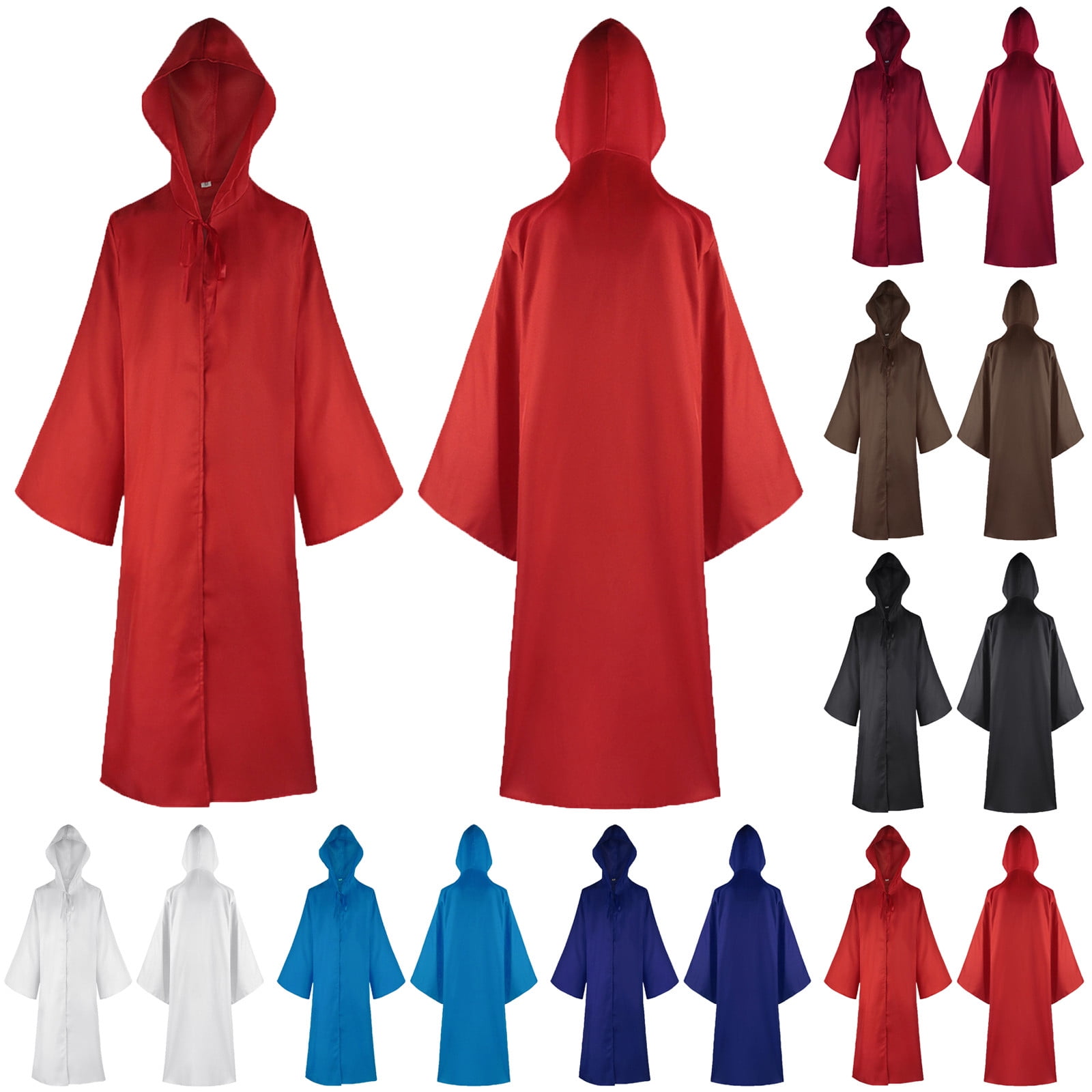 SEAOPEN Wizard Robe Cloak with Hood Women Renaissance Costume Medieval ...