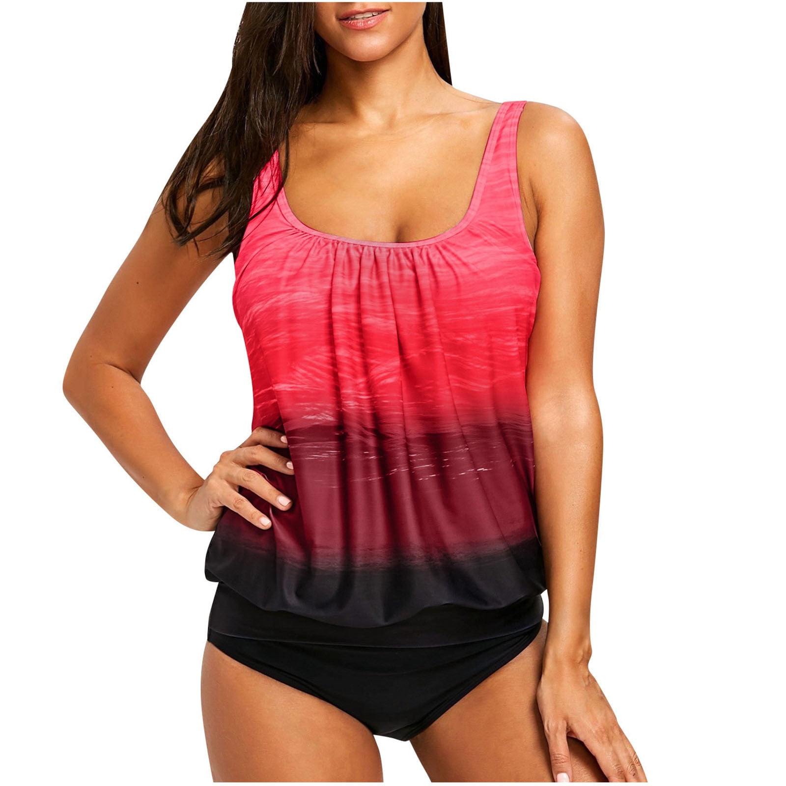 Seaopen Womens Plus Swimsuits Tie Dye Tankinis With Triangle Swimsuit