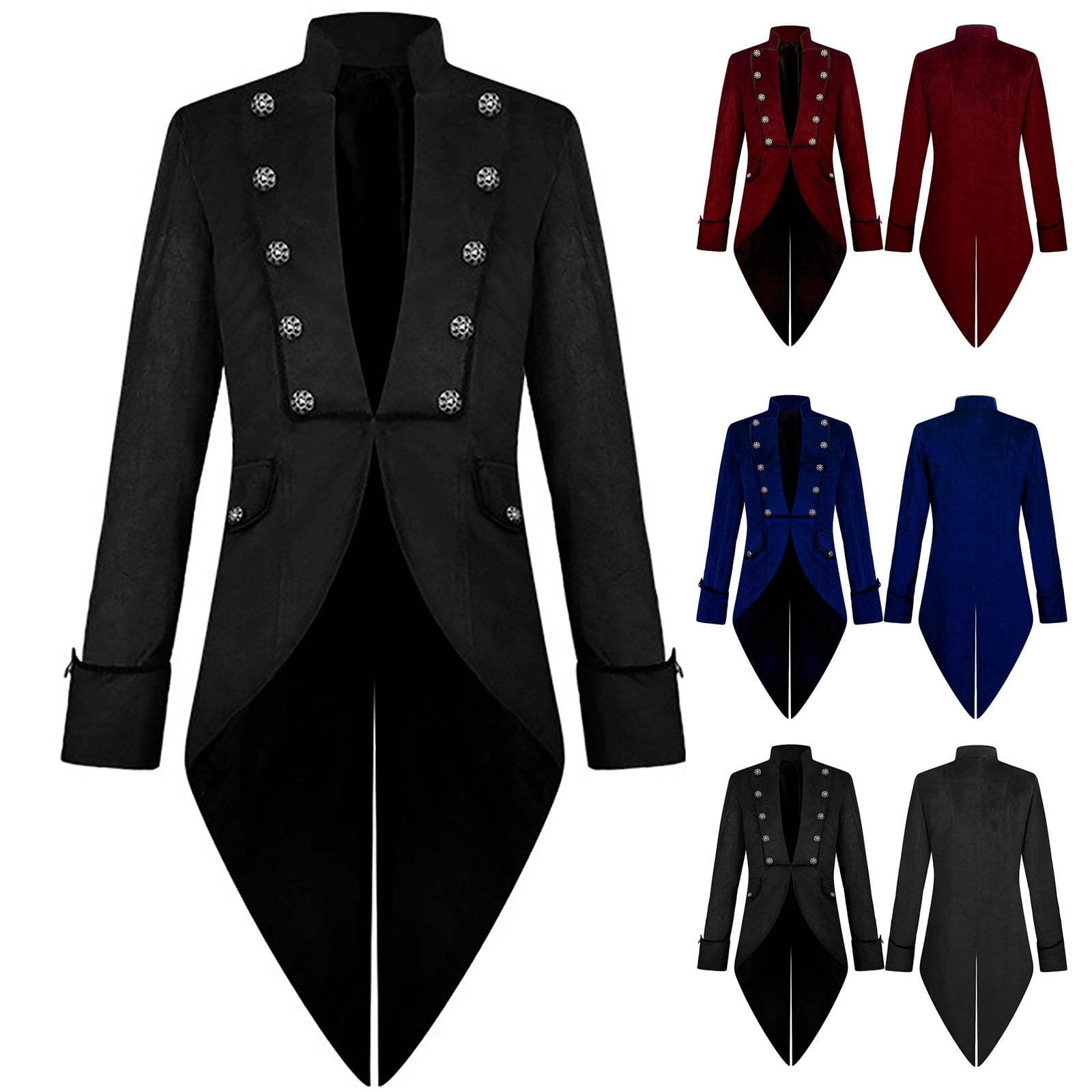 SEAOPEN Womens Steampunk Victorian Jacket Gothic Tailcoat Costume ...