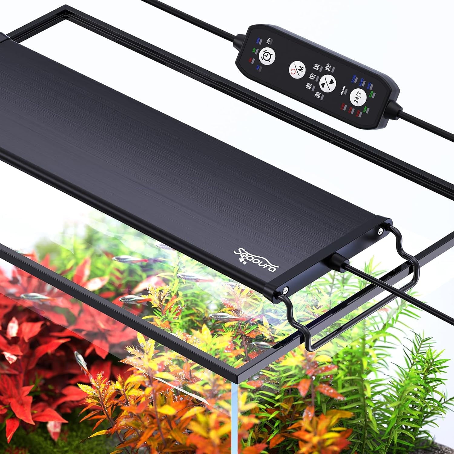 SEAOURA 24/7 Mode LED Aquarium Light for Plants-Sunrise-Daylight ...