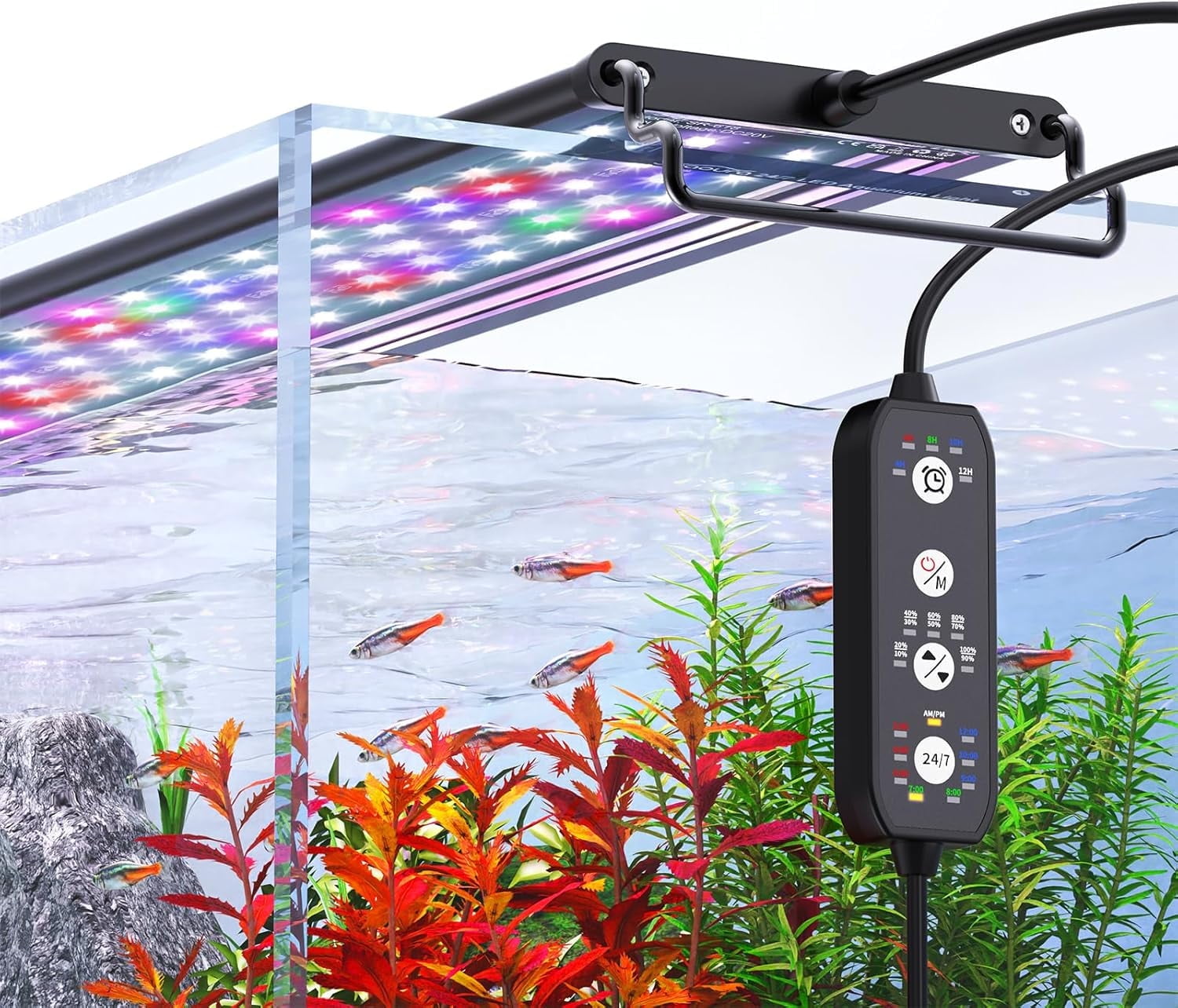 SEAOURA 42W High Output LED Aquarium Light - Full Spectrum for 48"-54 ...