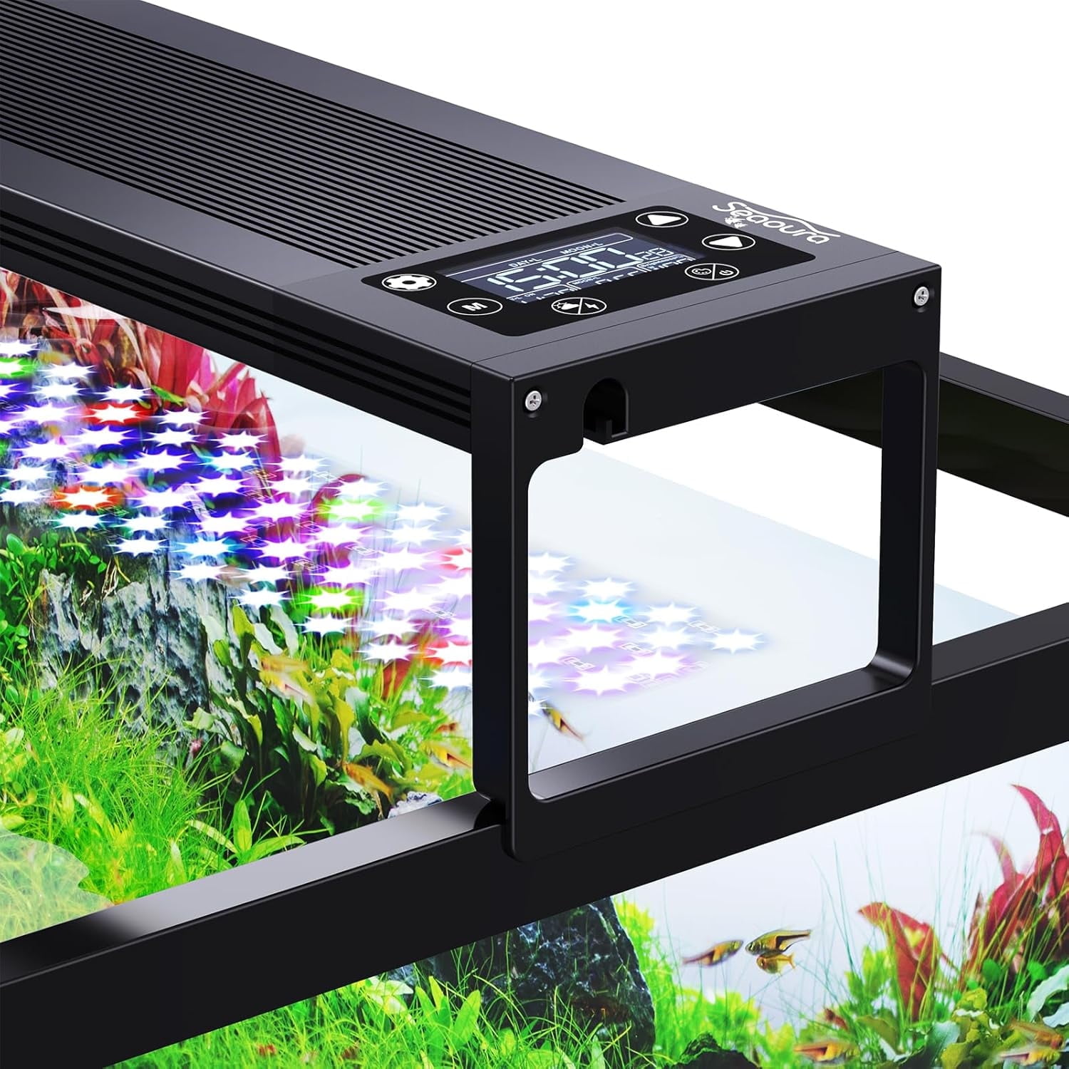 SEAOURA Auto Timer Aquarium Light for 30-36 Inch Tanks - 9 Colors, 3 ...