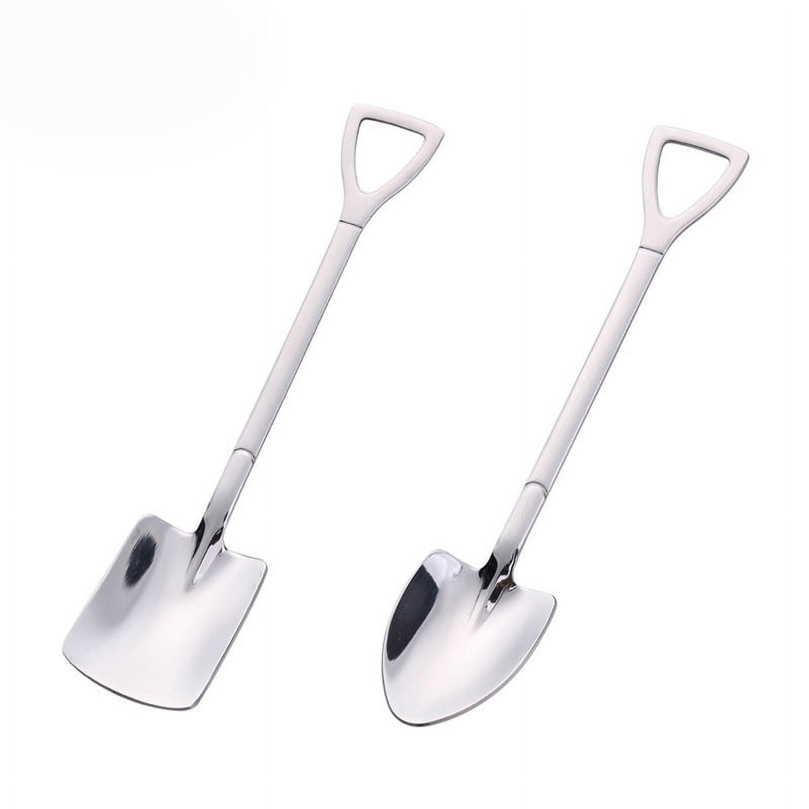 SEARCHI Stainless Steel Shovel Spoons Set, Kitchen Creative Stirring Spoon for Dessert Coffee ...