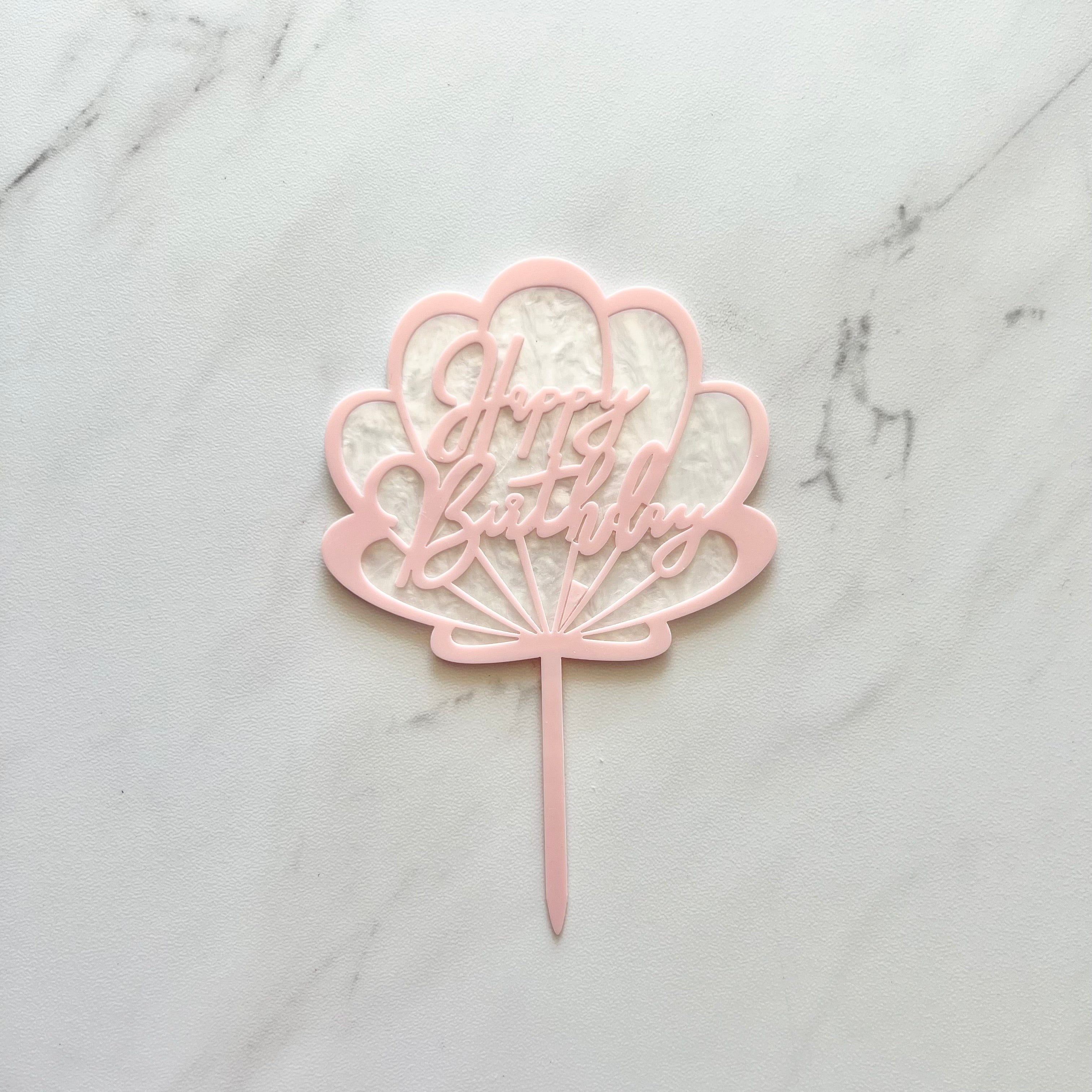 SEASHELL HAPPY BIRTHDAY CAKE TOPPER - Walmart.com