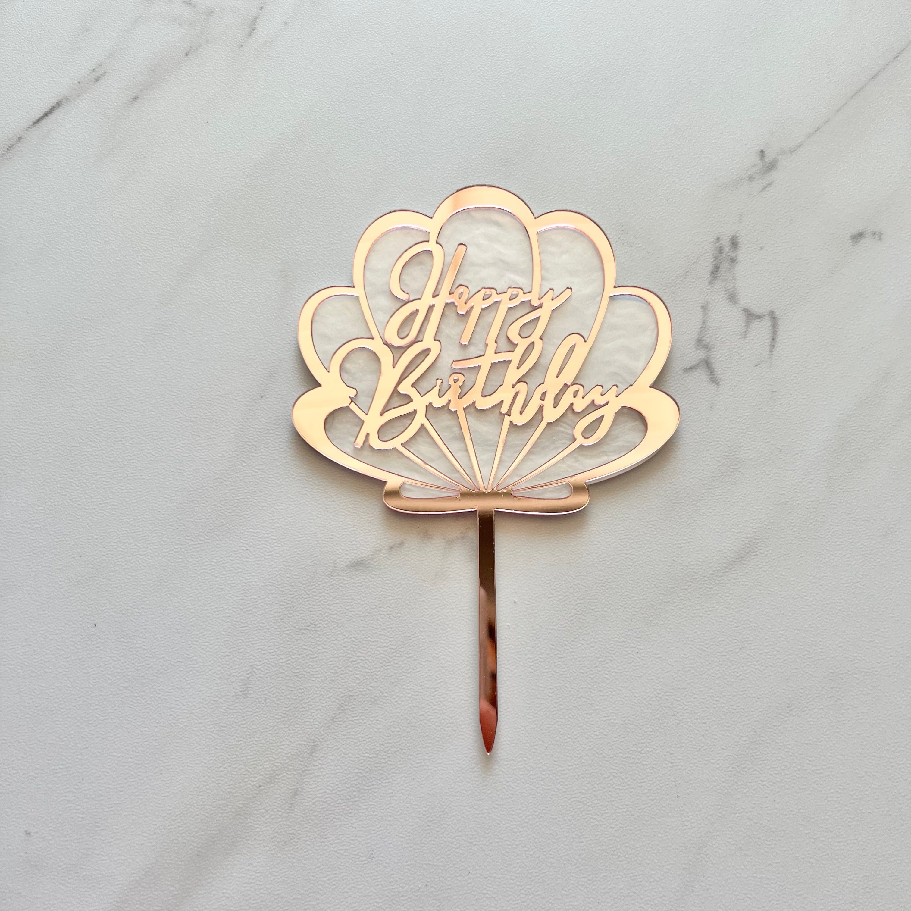 SEASHELL HAPPY BIRTHDAY CAKE TOPPER - Walmart.com