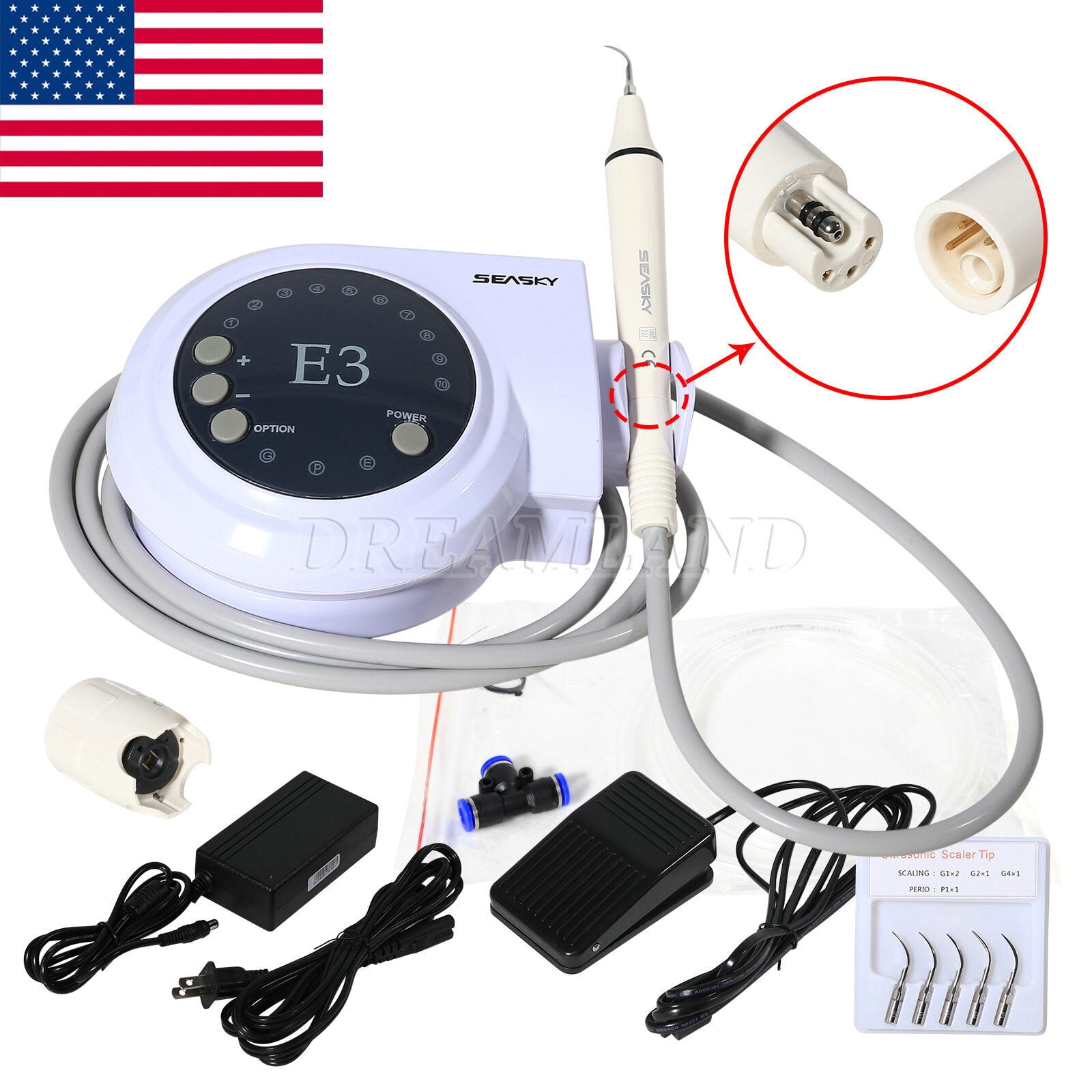 SEASKY Dental Ultrasonic Piezo Scaler w/ Handpiece 5*Tips fit for EMS ...