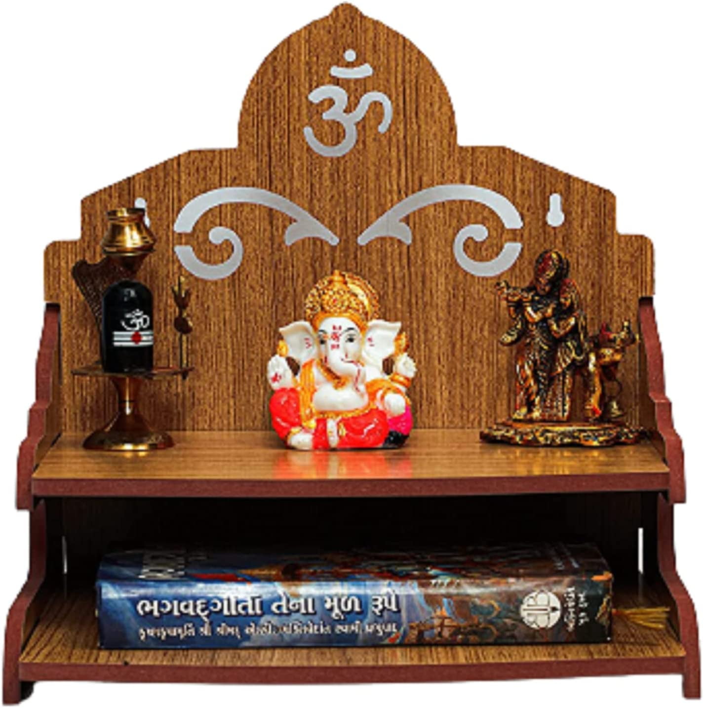 SEASOL Wooden Temple For Home Temple Mandir Wall Hanging God Singhasan ...