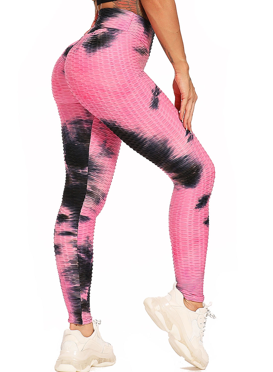 SEASUM Women's Butt Lift Yoga Leggings Tummy Control Tie Dyed Athletic ...