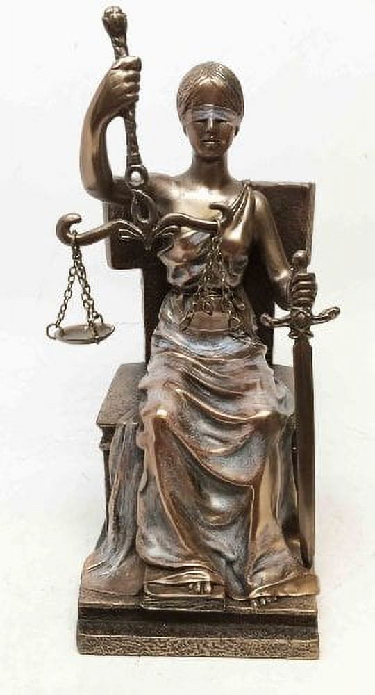 SEATED LADY JUSTICE WITH SCALES AND SWORD STATUE DIKE LA JUSTICA ...