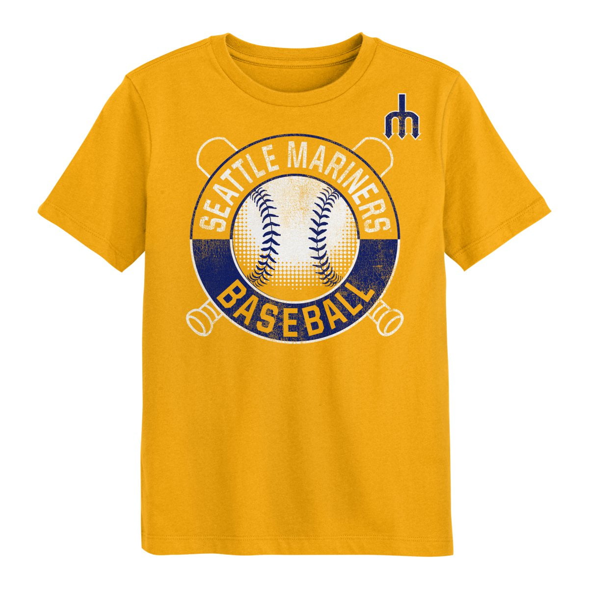 SEATTLE MARINERS Boys Atrnt Color Cotton Crew Short Sleeve Coop Tee ...
