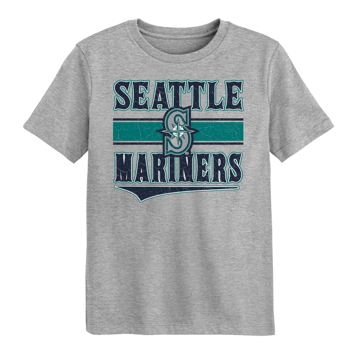 SEATTLE MARINERS Boys Grey Color Cotton Crew Short Sleeve Tee - Walmart.com