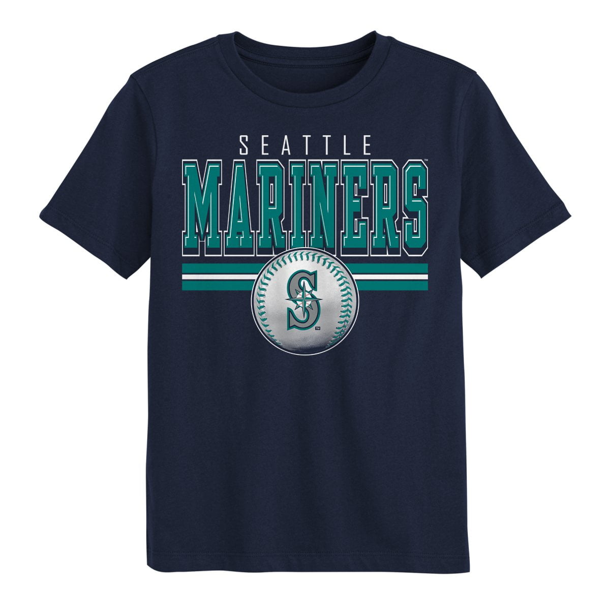 SEATTLE MARINERS Boys Primry Color Cotton Crew Short Sleeve Tee ...