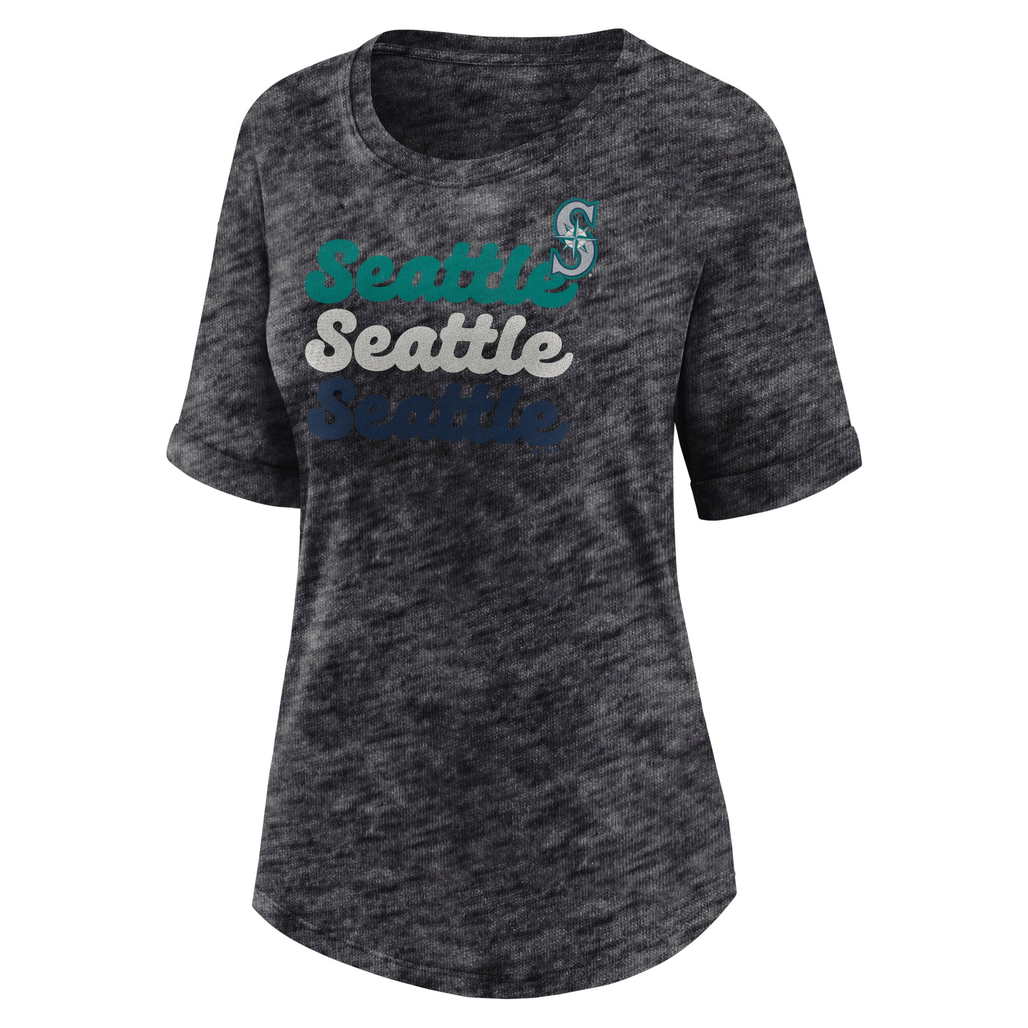 Seattle Mariners Women's Heather Charcoal Get Going Fashion Top, Up to ...