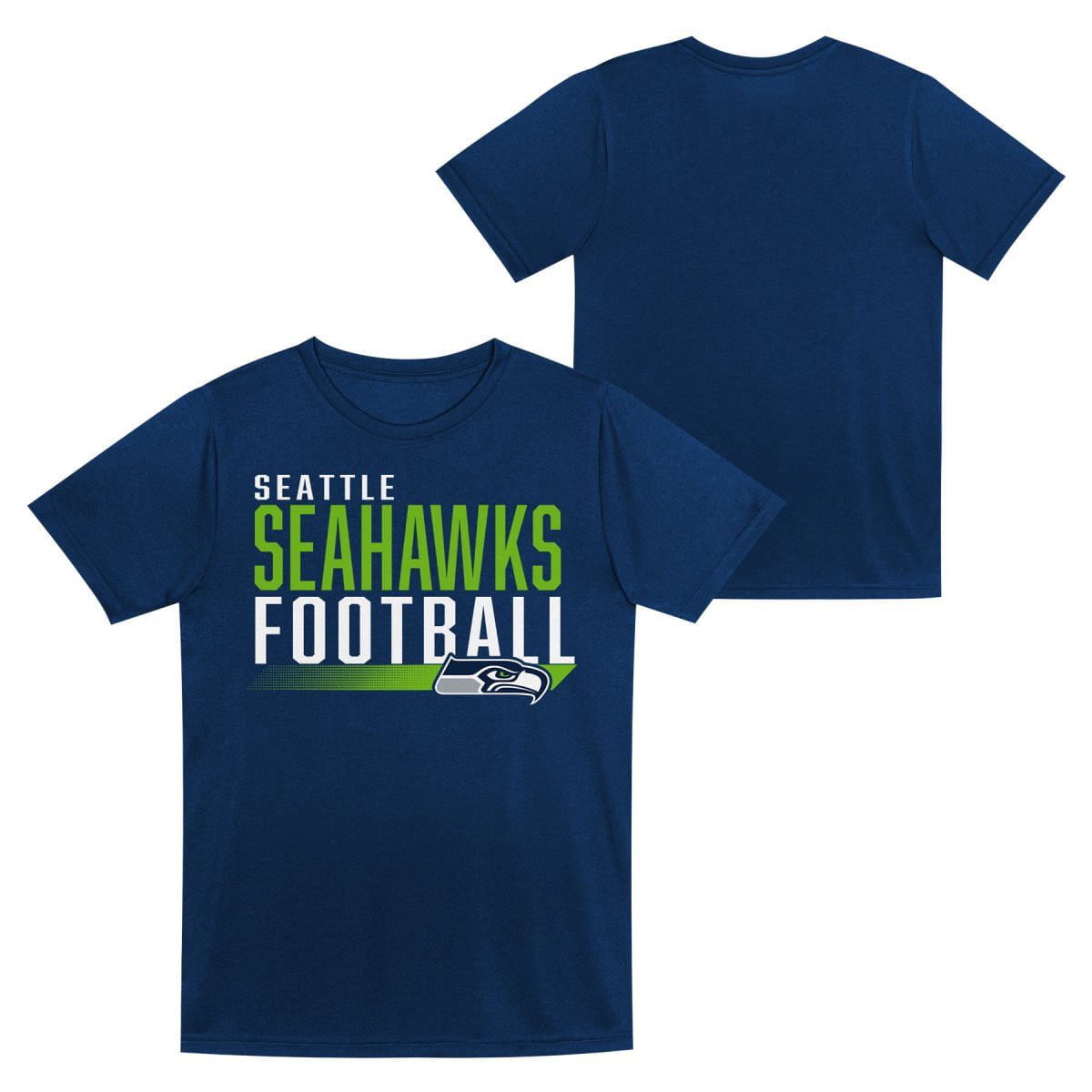 SEATTLE SEAHAWKS Boys Primry Color Synthetic Short Sleeve Tee Name Logo ...
