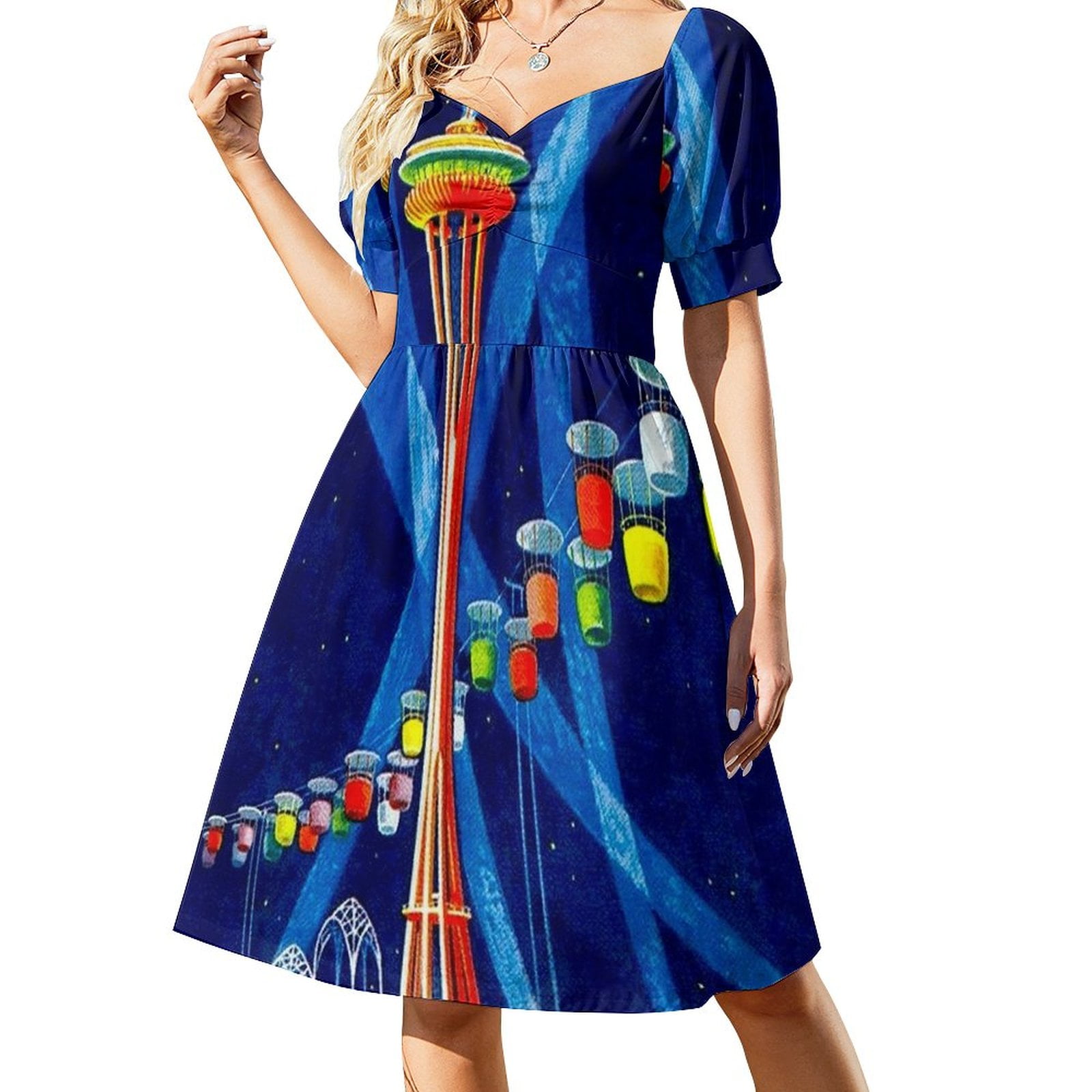 SEATTLE WORLDS FAIR : Vintage 1962 Advertising Print Dress dresses for ...