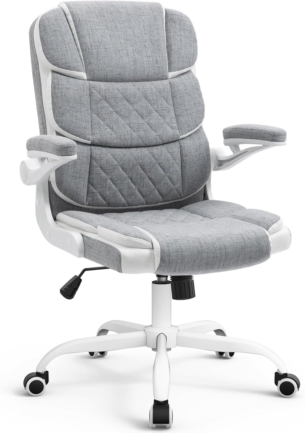 SEATZONE Office Chair Linen Fabric Ergonomic Executive Computer Desk ...