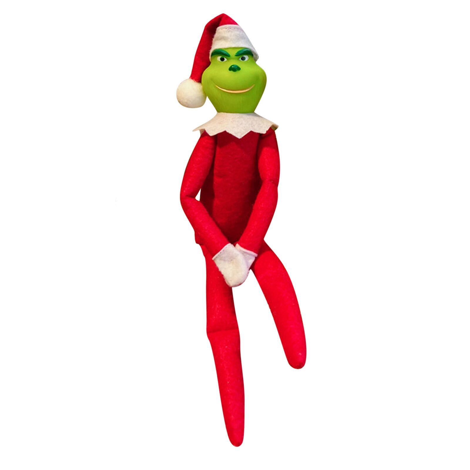 SEAYI 12.5" Grinch Plush Toy, Letter Sticker Bag and Elf Green Monster ...