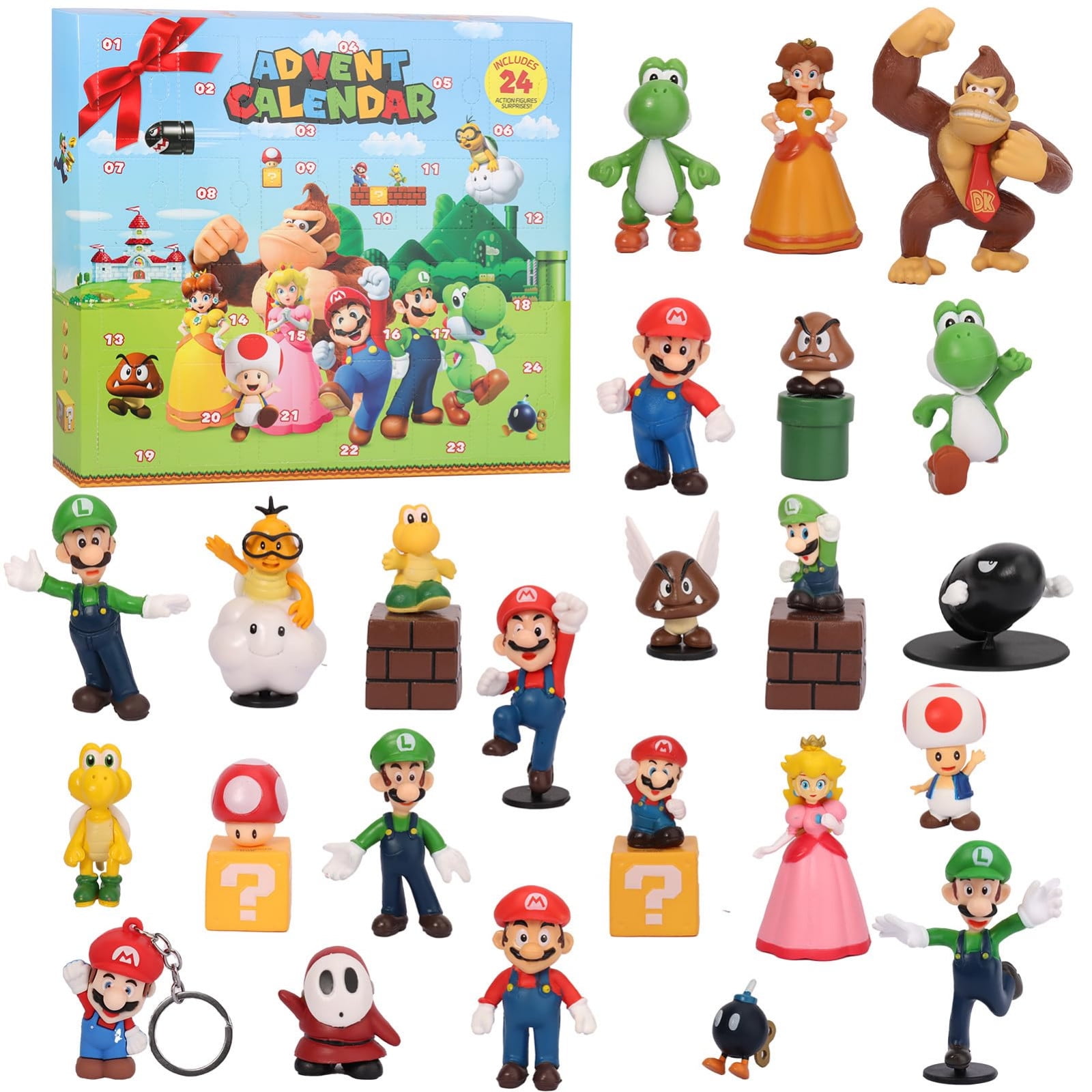 SEAYI 12" Surprise Box Blind Box Mario Toys, 24 Days of Christmas ...