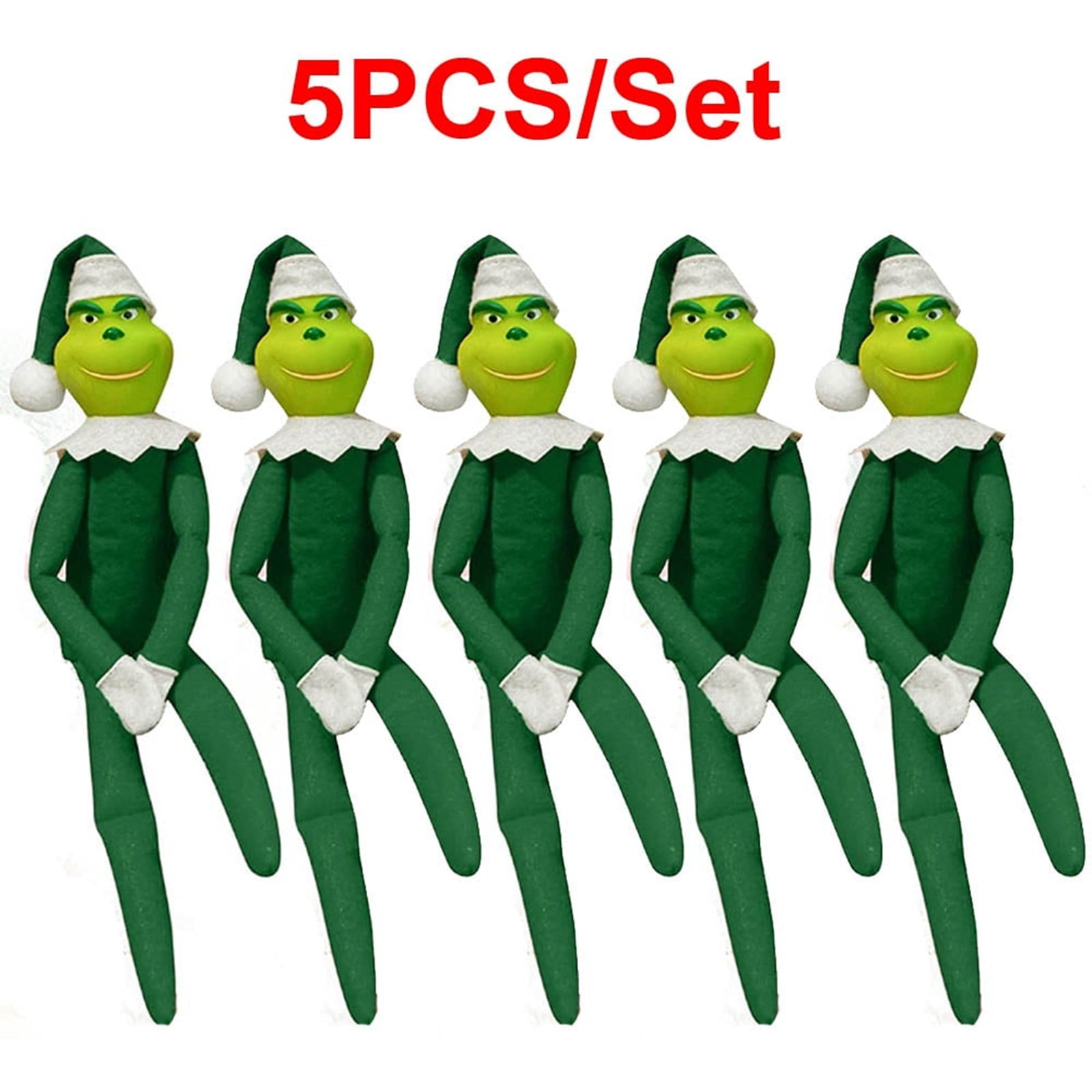 SEAYI 5PCS Grinch Plush Toy, Elf Green Monster Grinch Stuffed Animal ...