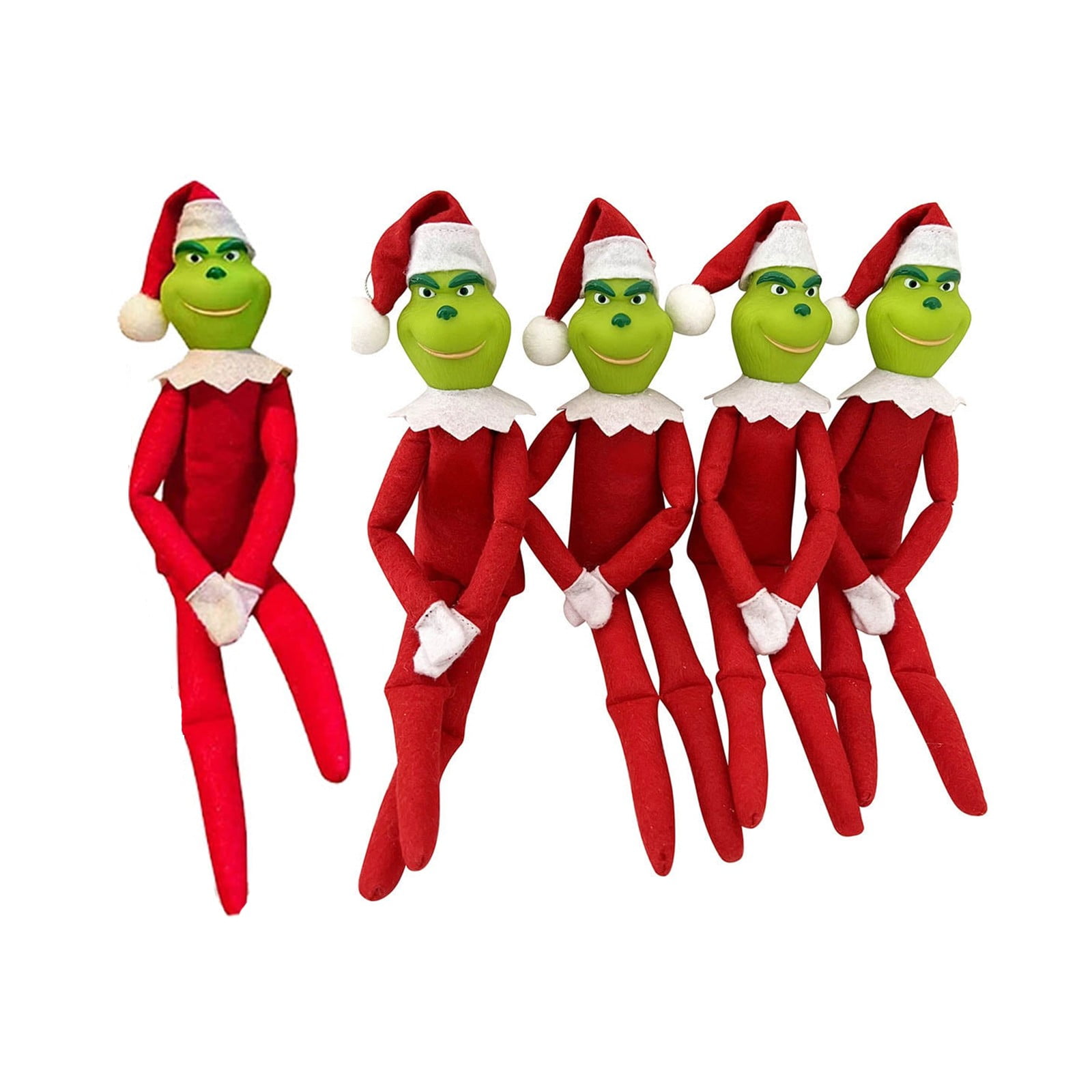 SEAYI 5PCS Grinch Plush Toy, Elf Green Monster Grinch Stuffed Animal ...