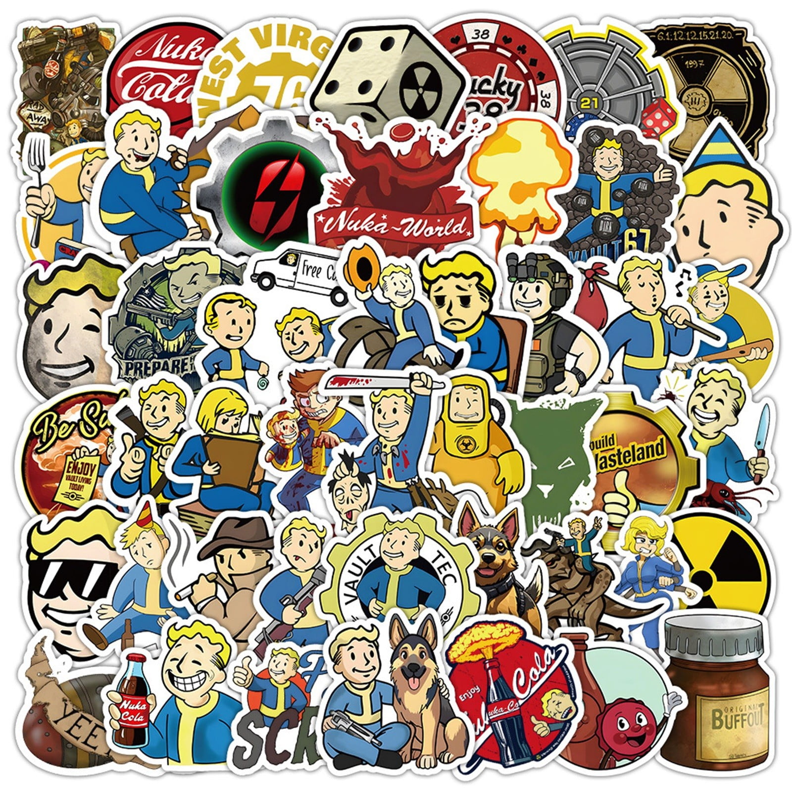SEAYI Fallout Stickers Pack 50pcs Fallout Vault Boy Sticker Fallout ...