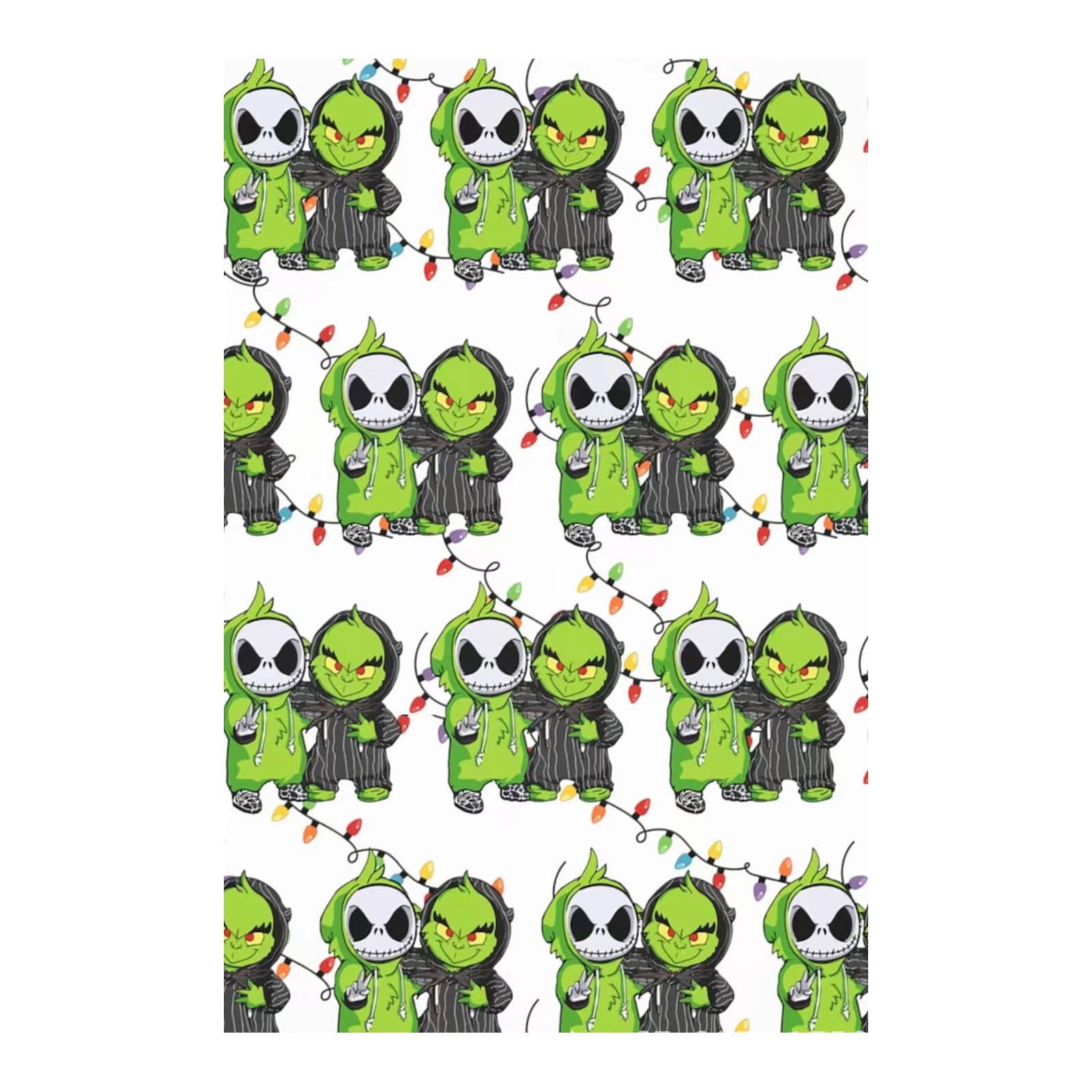 SEAYI Grinch Christmas Wrapping Paper, Gift Wrapping Paper with Cartoon ...