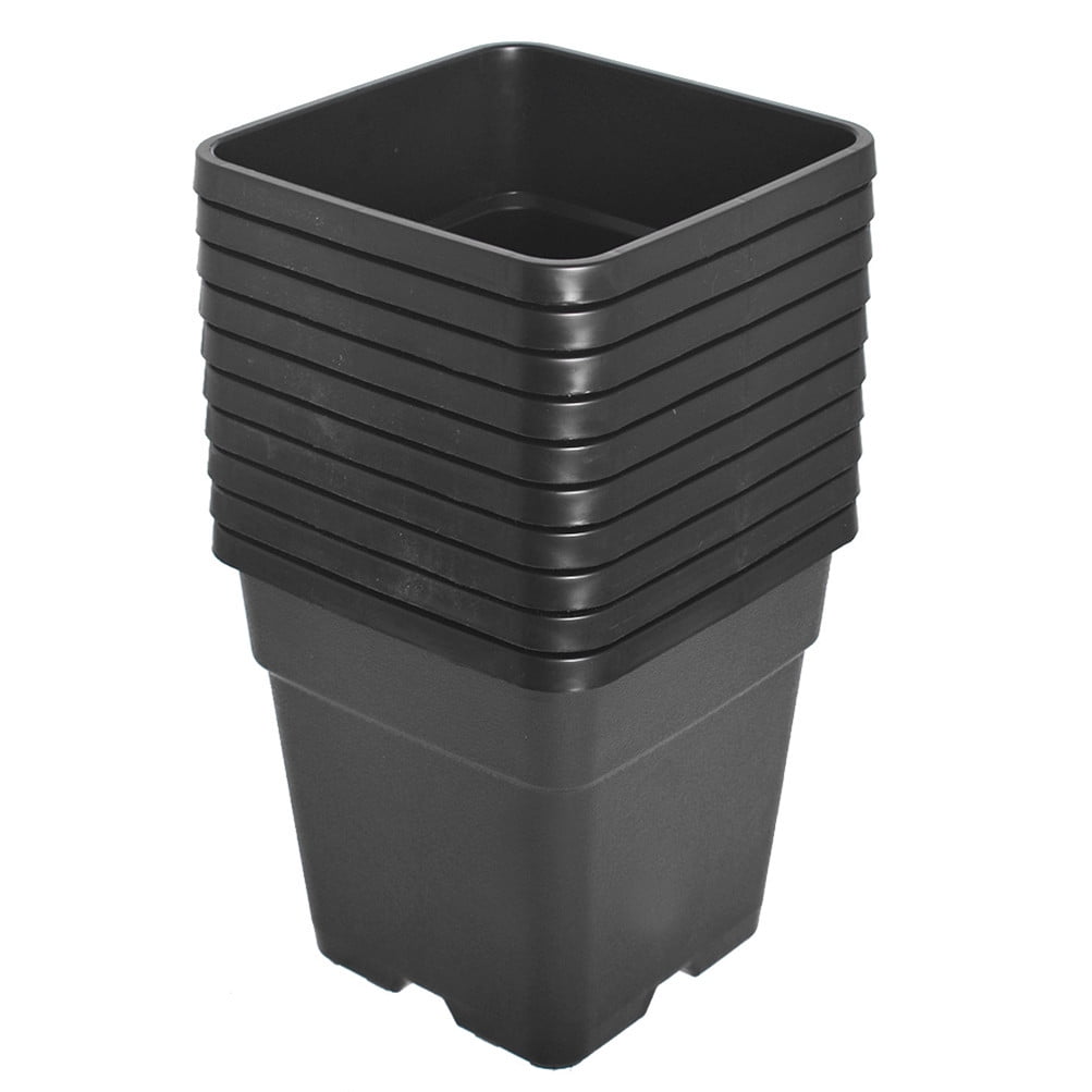 SEBLAFF 1/2/3/5 Gallon Plastic Grow Pots Plant Bonsai Square Garden ...