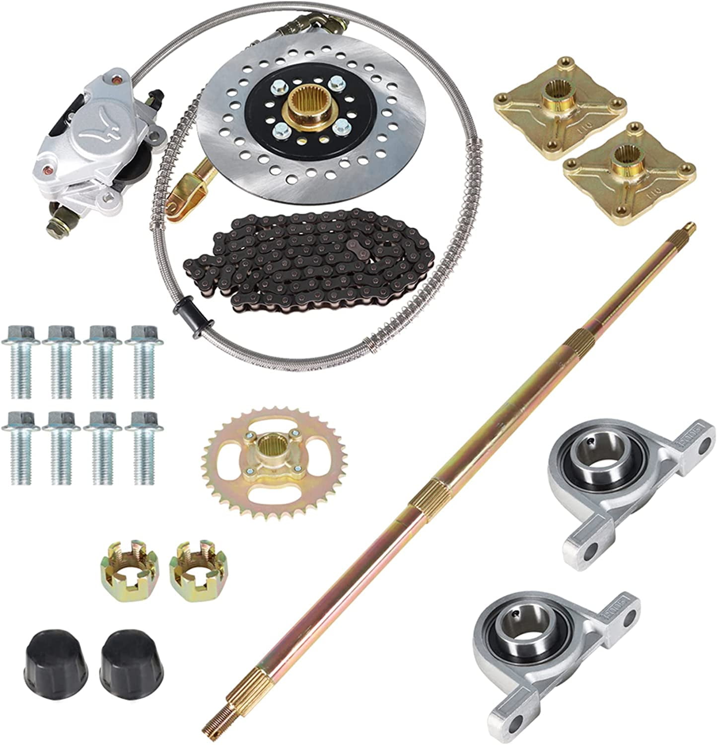 SEBLAFF 1"x 32" Go Kart ATV Rear Live Axle Kit Brake Assembly for Drift ...