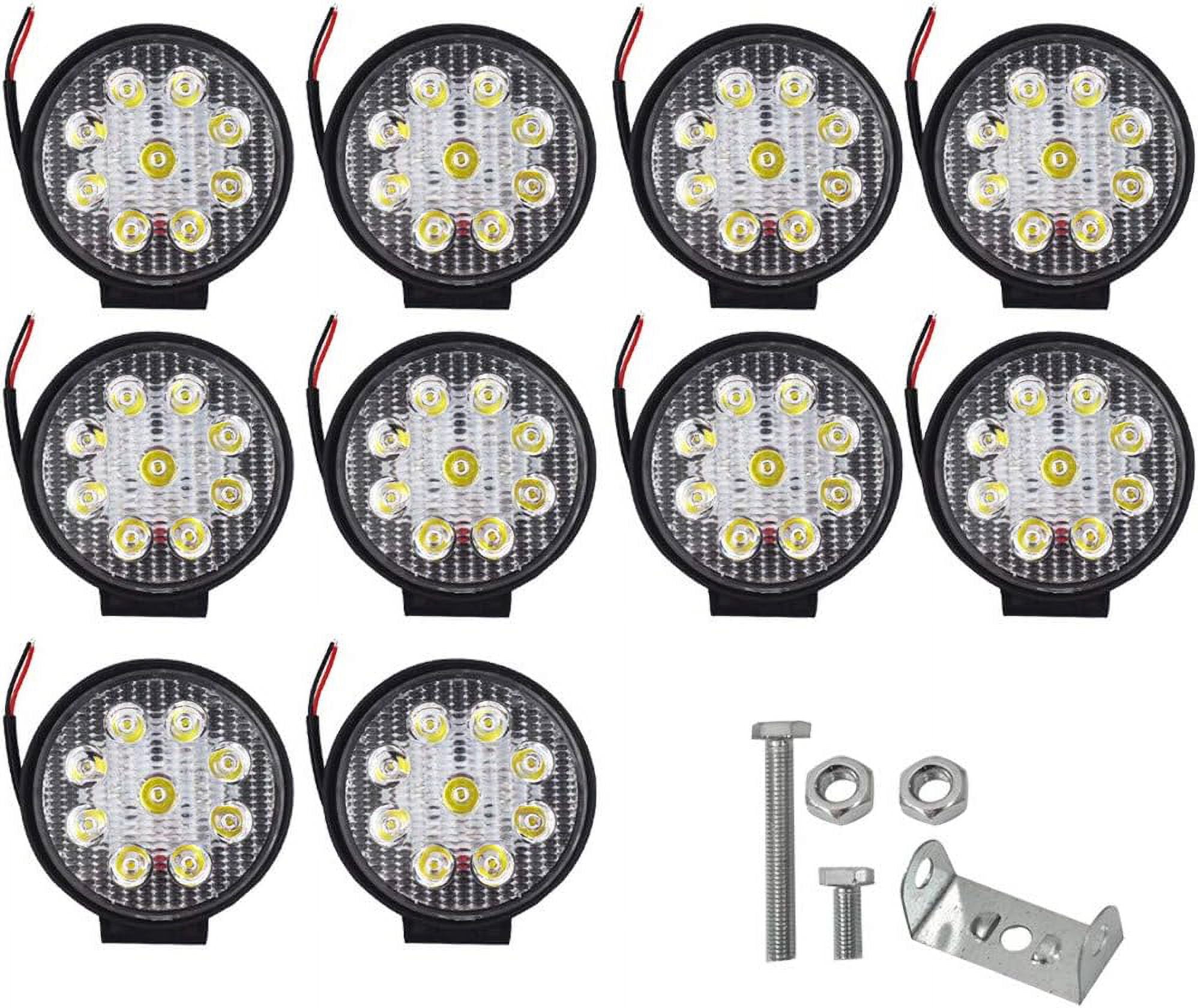 SEBLAFF 10-Piece 4" 27W Round LED Work Lights Pod Spot Beam Offroad Fog ...