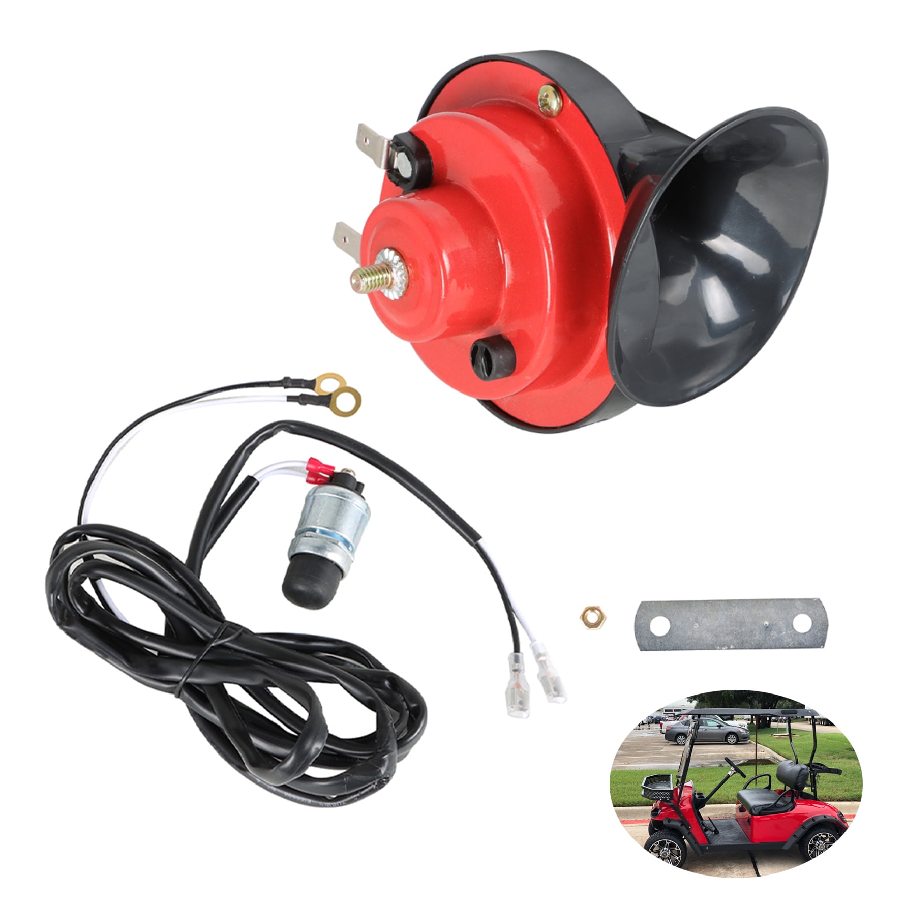 SEBLAFF 12V Golf Cart Electric Horn Kit Replacement for EZGO Club Car ...
