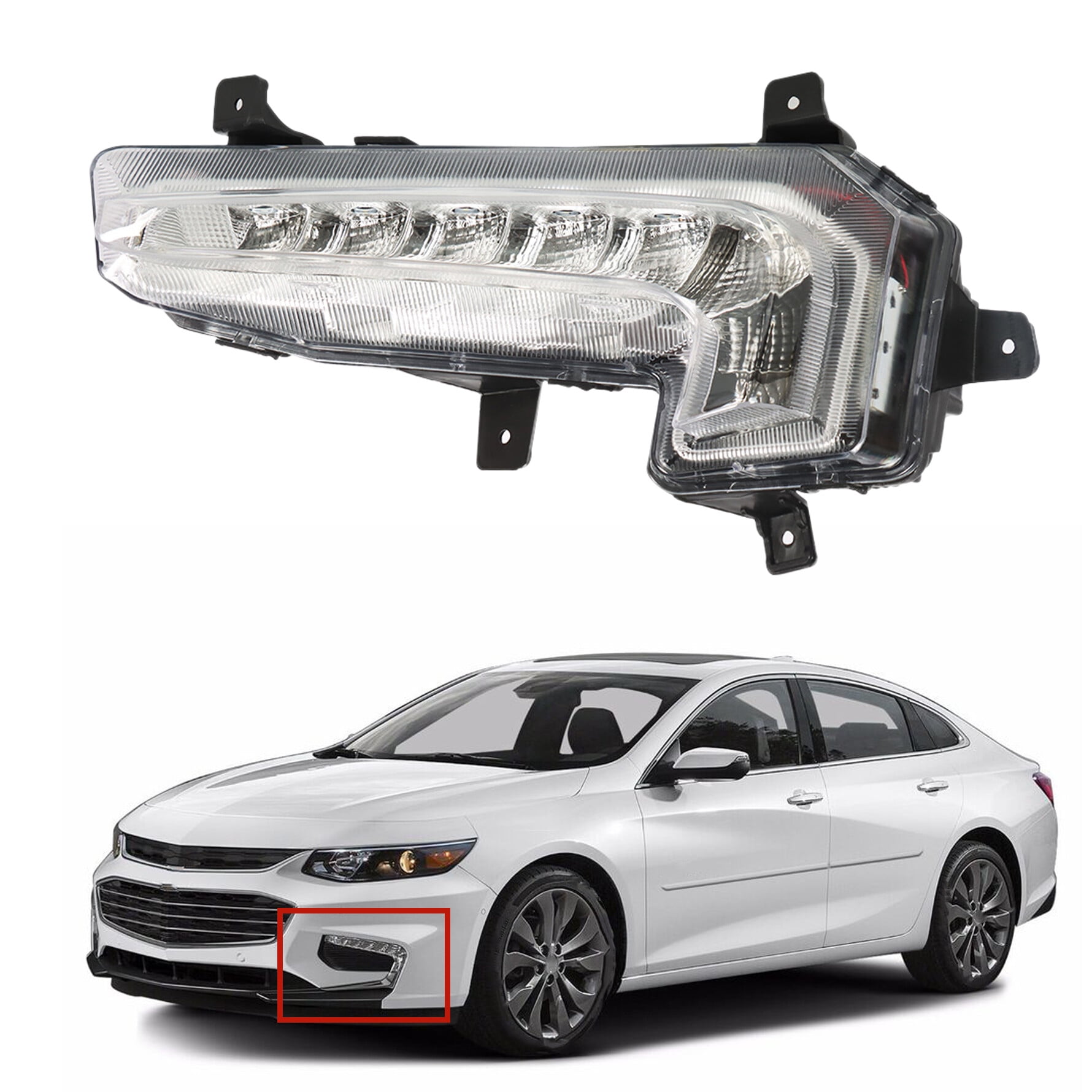 SEBLAFF 1pcs Front Fog Light 22982838 22982837 Bumper LED DRL Daytime ...