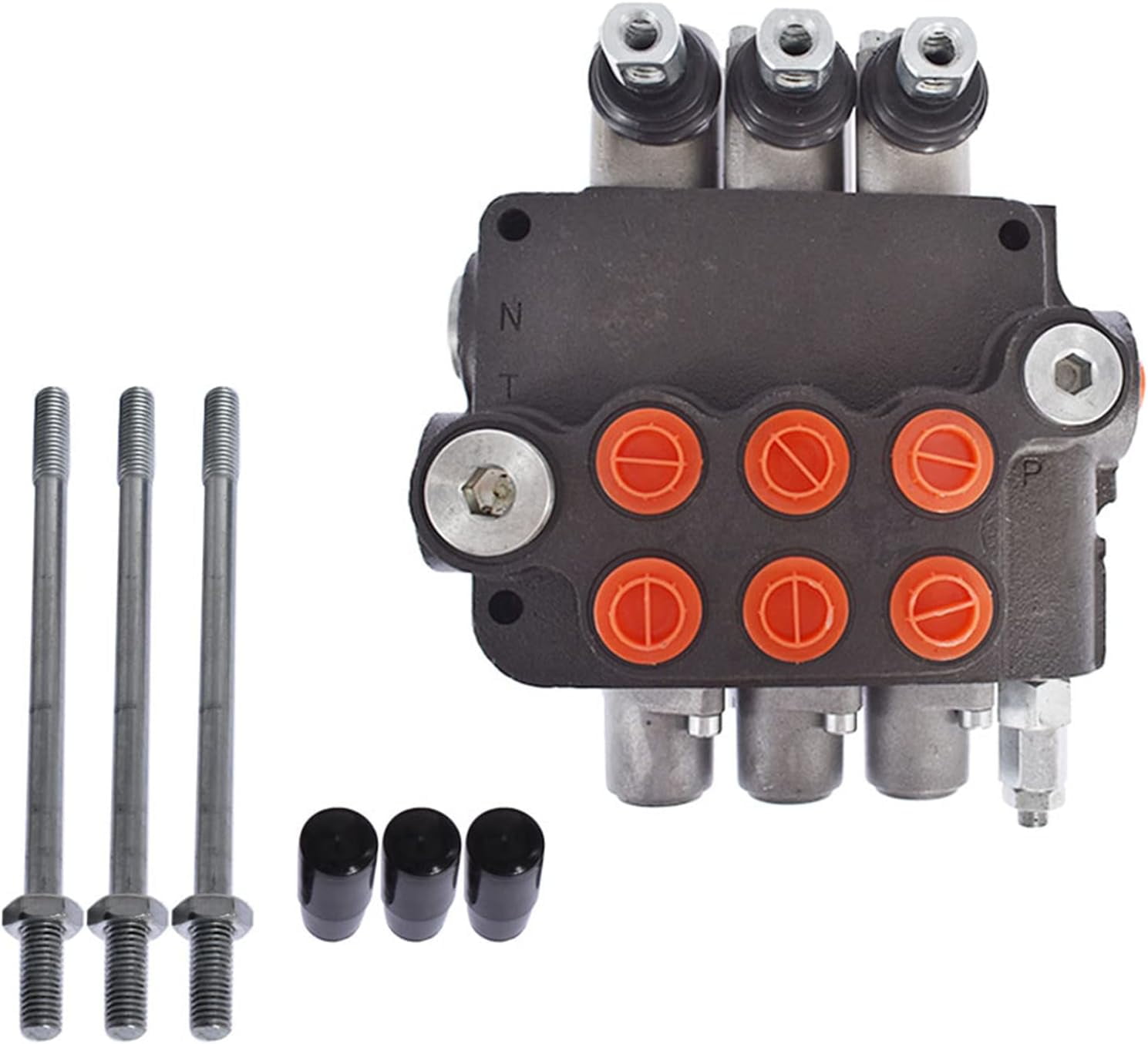 SEBLAFF 3 Spool Hydraulic Monoblock Double Acting Control Valve, SAE ...