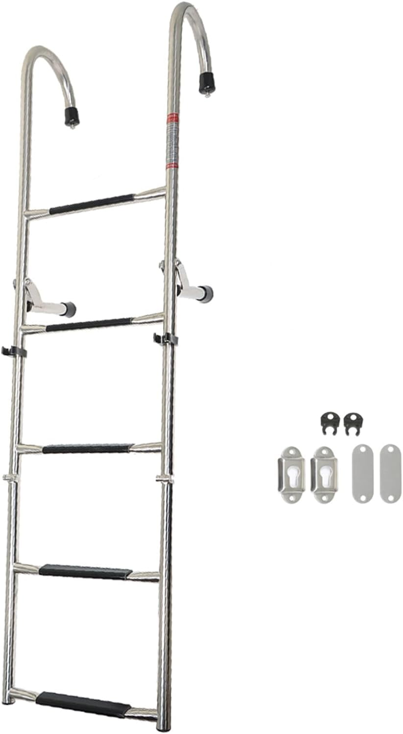 SEBLAFF 304 Stainless Steel Anti Slip 2 Step+3 Step Folding Telescoping ...