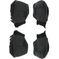 SEBLAFF 4 Pieces Front Driver Passenger Perforated Leather Black Seat ...