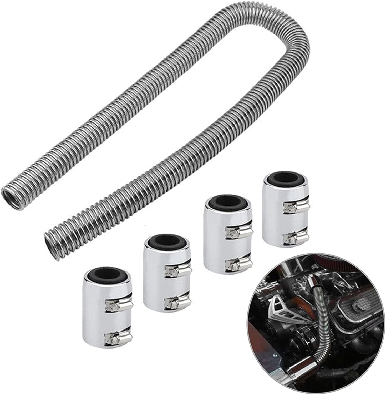 SEBLAFF 48'' Stainless Steel Universal Radiator Flexible Coolant Water ...