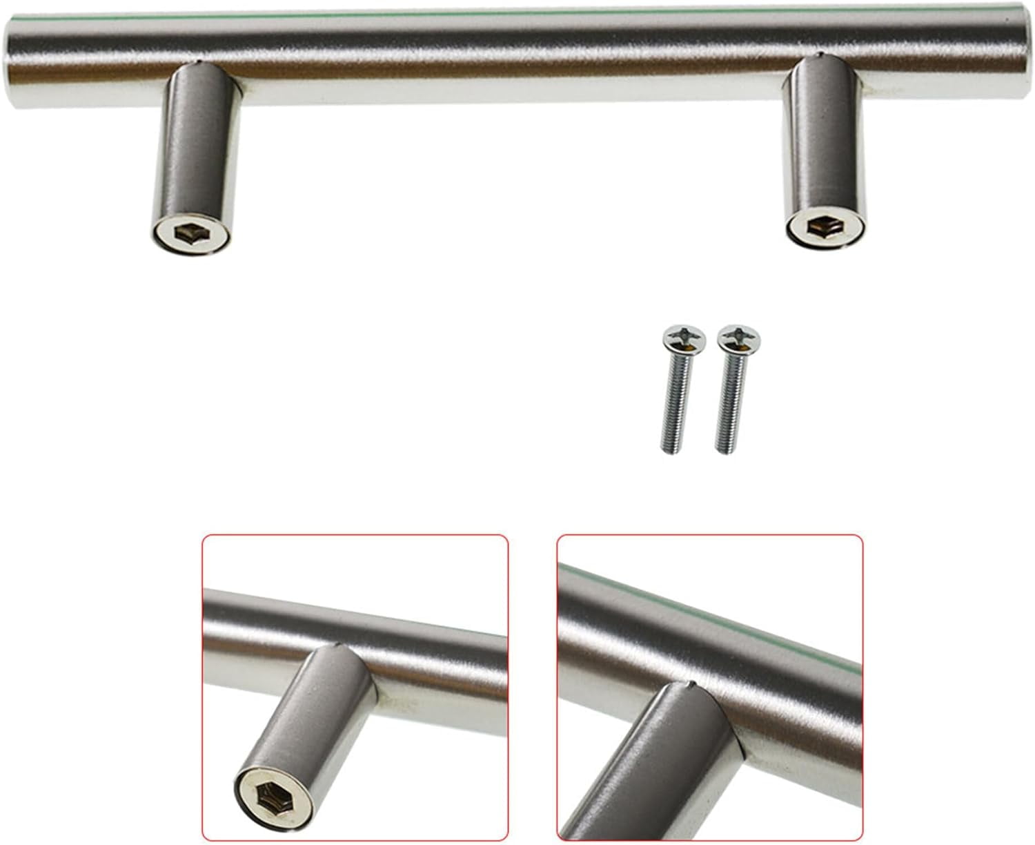 SEBLAFF 50Pcs Brushed Nickel Stainless Steel T-Shaped Hollow Furniture ...