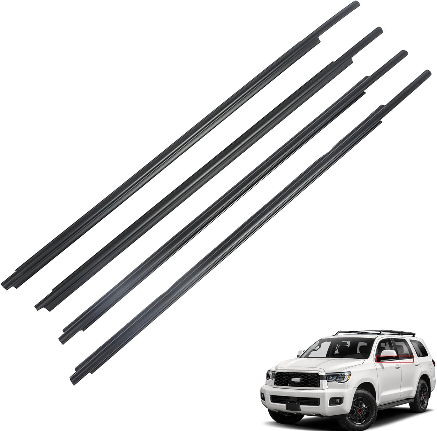 SEBLAFF Door Belt Molding Weatherstrip 4ps Replacement for Toyota 2008 ...