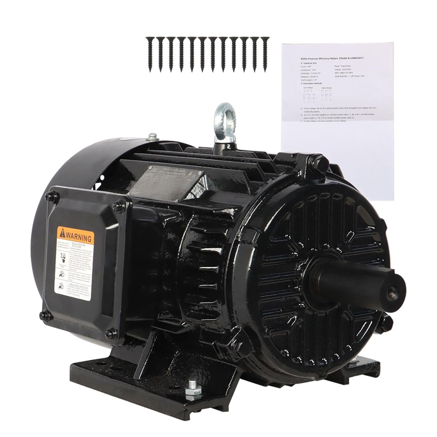 SEBLAFF Electric Motor 5HP 3 Phase 1800 RPM 184T Frame TEFC 230/460 - Walmart.com