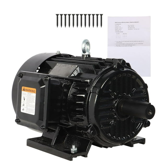 SEBLAFF Electric Motor 5HP 3 Phase 1800 RPM 184T Frame TEFC 230/460 ...