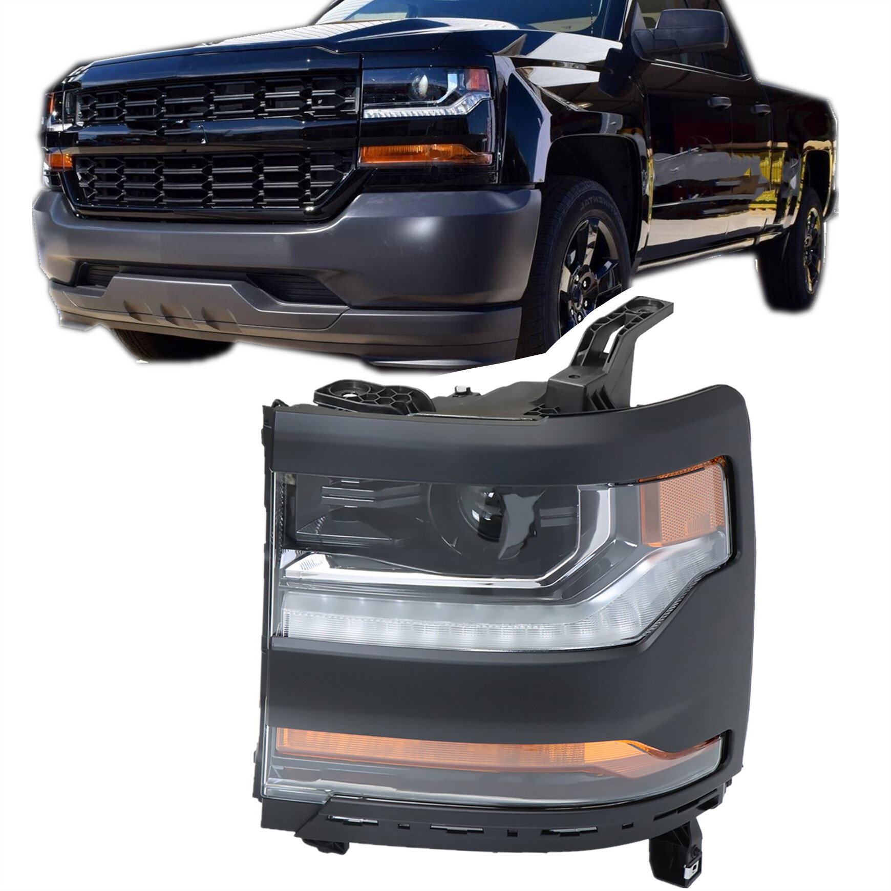 SEBLAFF For 2016 2017 2018 Chevy Silverado 1500 HID/Xenon Left ...