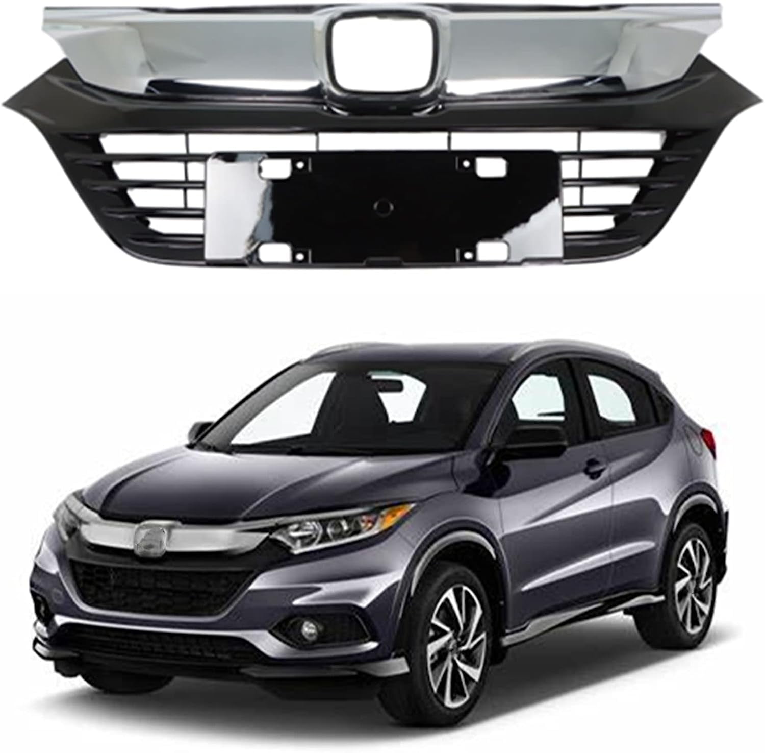 SEBLAFF For 2019 2020 2021 Honda HRV HR-V Chrome Front Bumper Upper ...