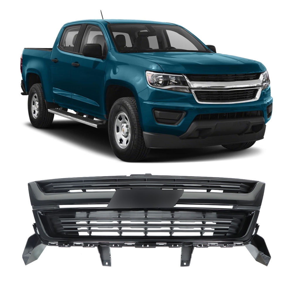 SEBLAFF Front Grille Glossy Black Fit For Chevrolet Colorado 2015-2019 ...