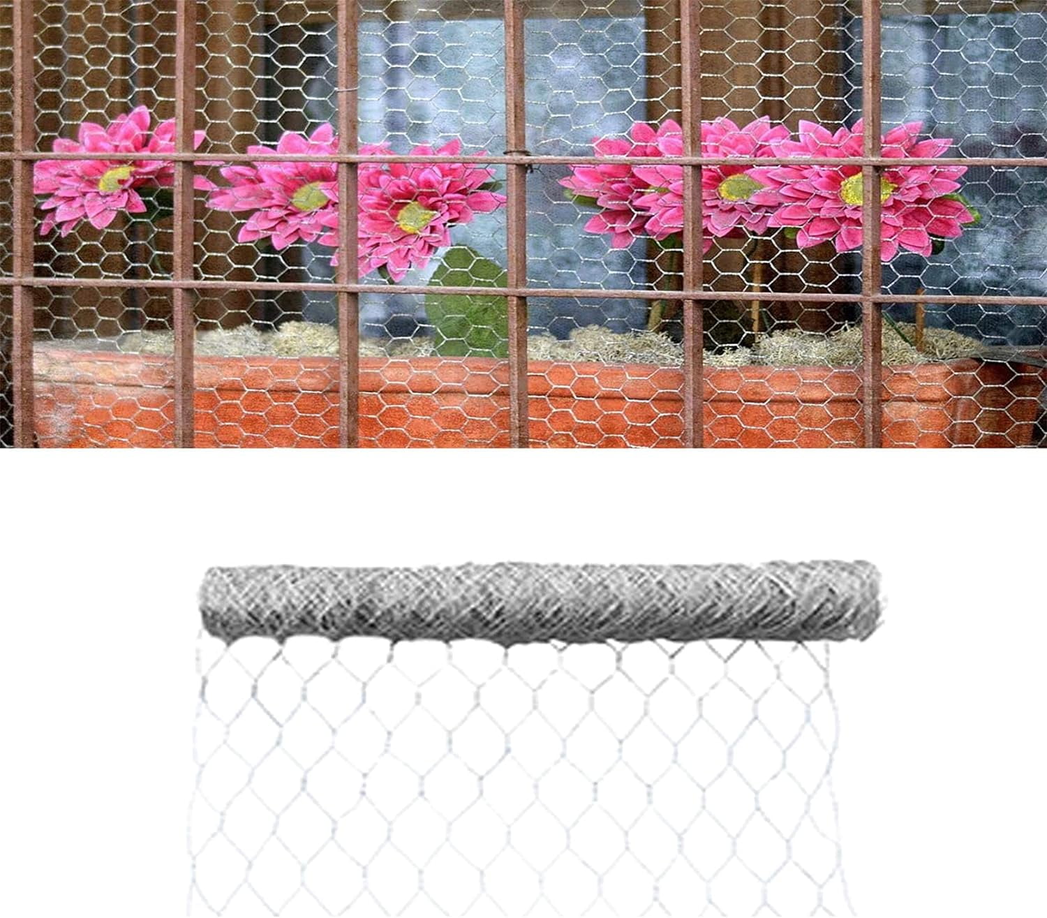 SEBLAFF Galvanized Hexagonal Wire Poultry Netting Mesh for Craft ...