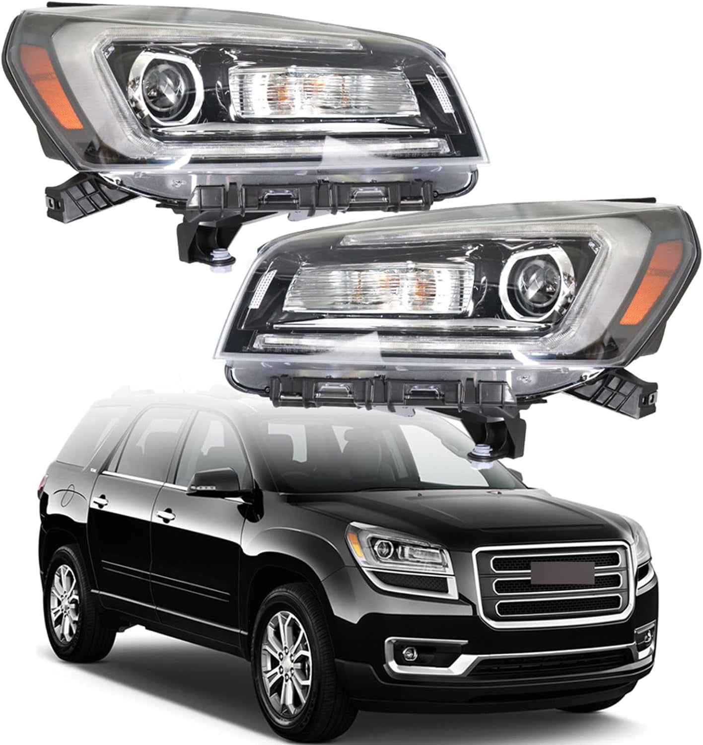 SEBLAFF Halogen Projector Headlights for 2013-16 GMC Acadia, Left/Right ...