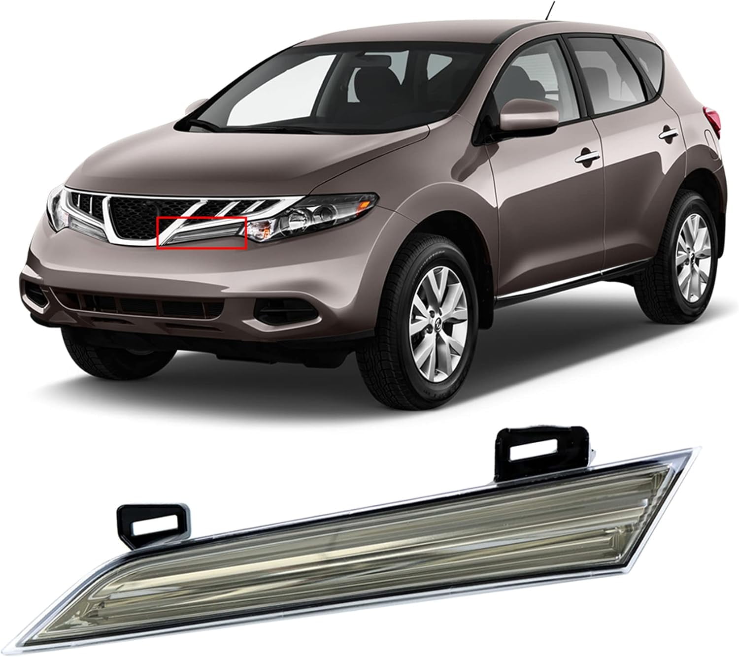 SEBLAFF Headlight Panels For 2009-2014 Nissan Murano Dark Gray Left LH ...