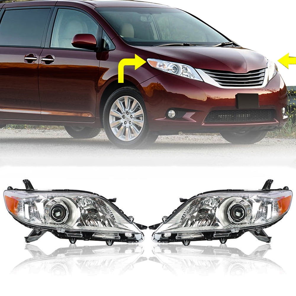 SEBLAFF Headlights Assembly Replacement for 2011-2018 Toyota Sienna ...