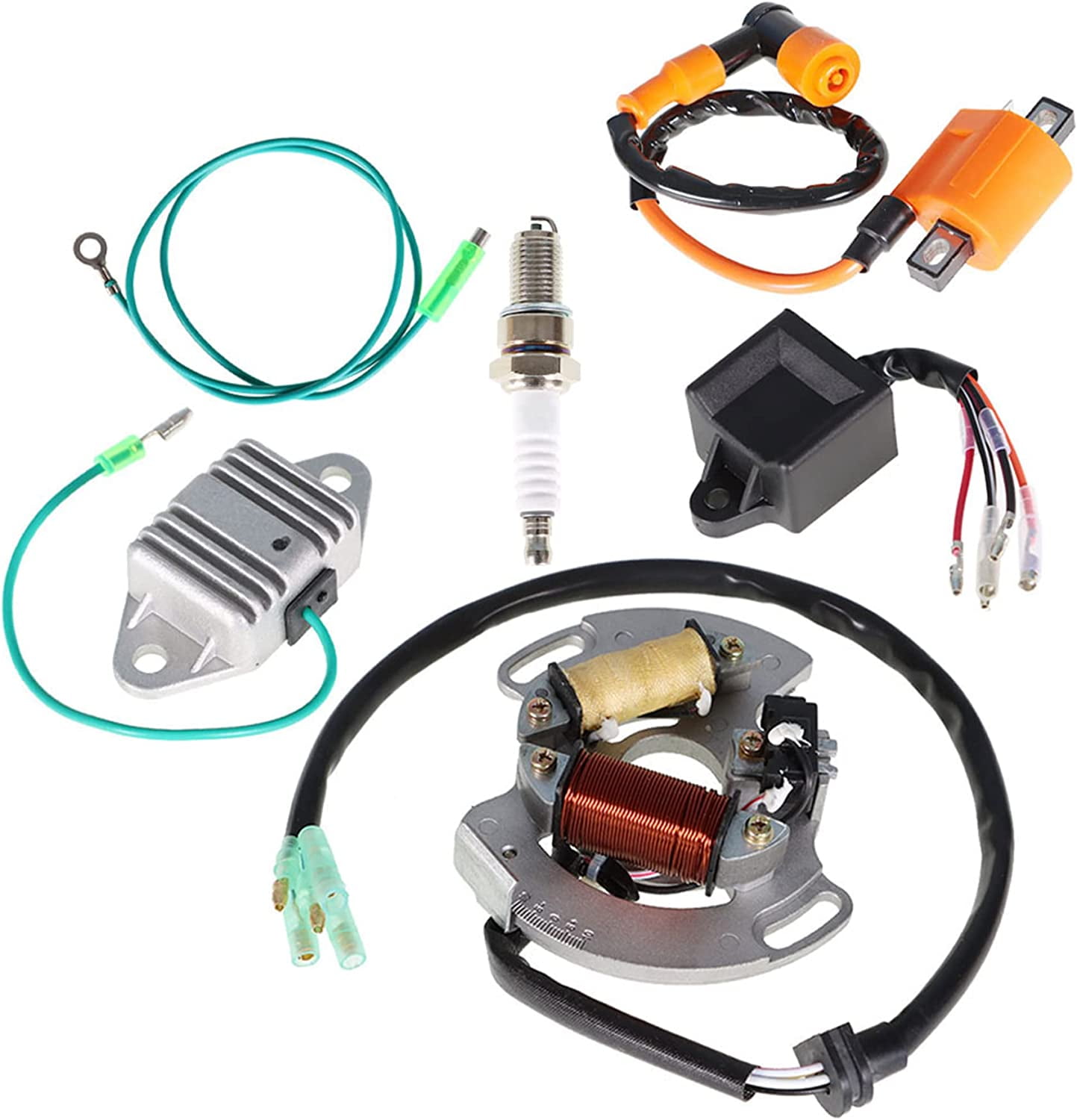 SEBLAFF Ignition Coil Spark Plug CDI Regulator Stator For Yamaha ...